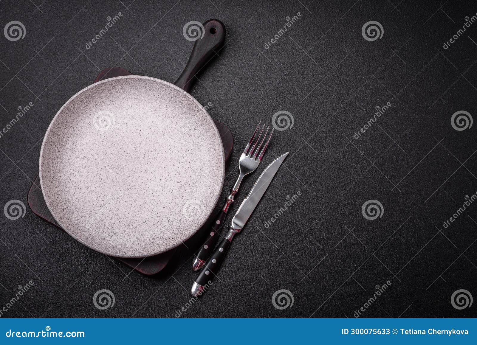 Bumpy Empty Ceramic Plate on a Textured Concrete Background Stock Image ...