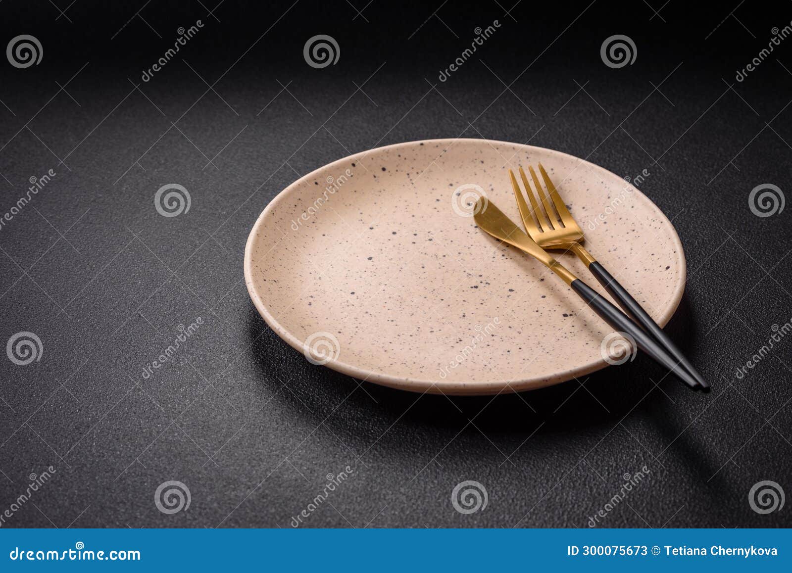 Bumpy Empty Ceramic Plate on a Textured Concrete Background Stock Image ...