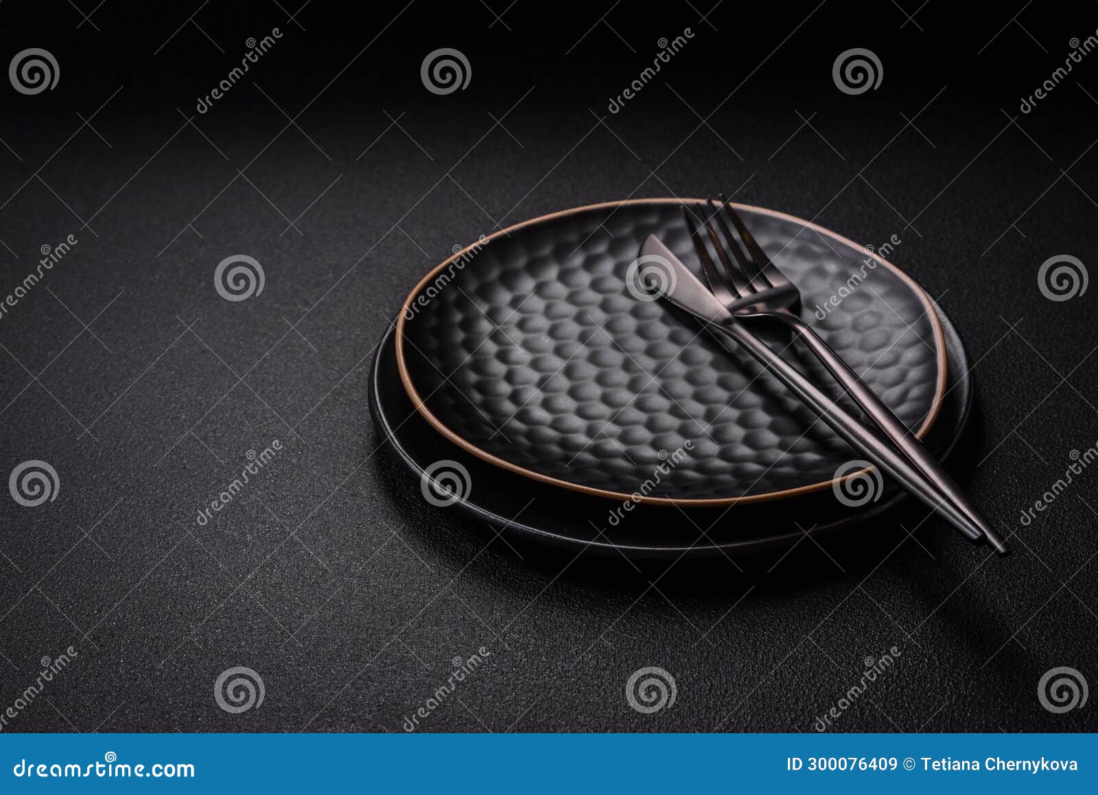 Bumpy Empty Ceramic Plate on a Textured Concrete Background Stock Image ...