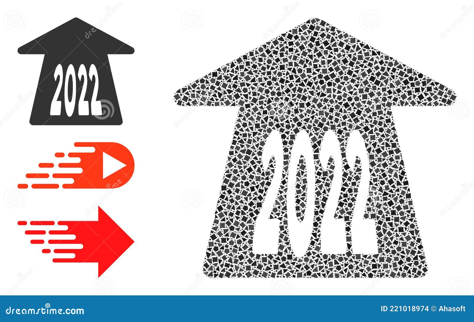 Bumpy 2022 Forward Arrow Icon Collage Vector Illustration ...