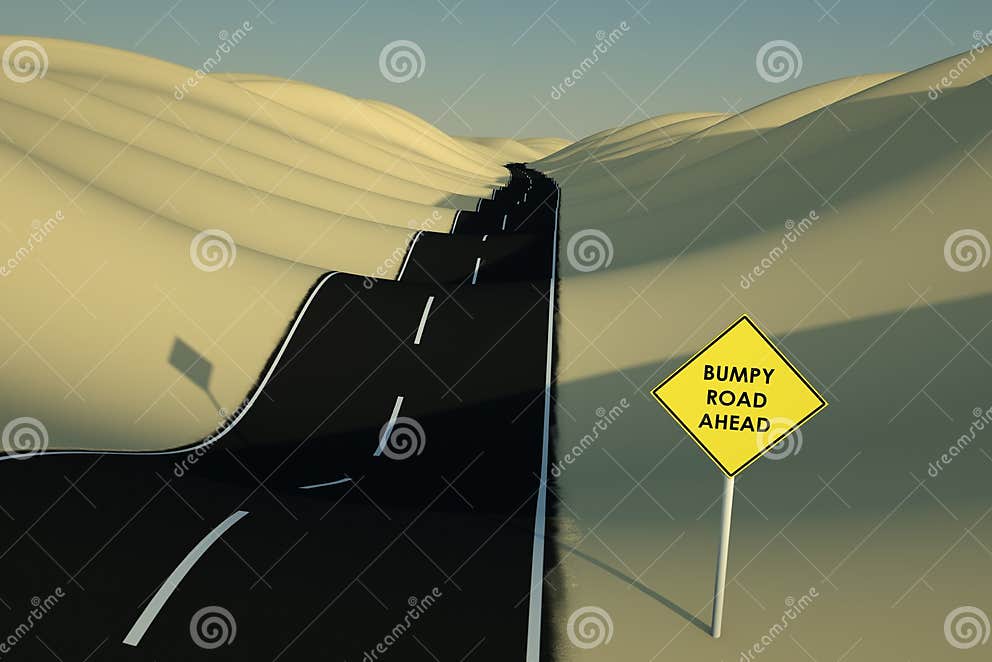 Bumpy Road Ahead stock illustration. Illustration of bump - 26853415
