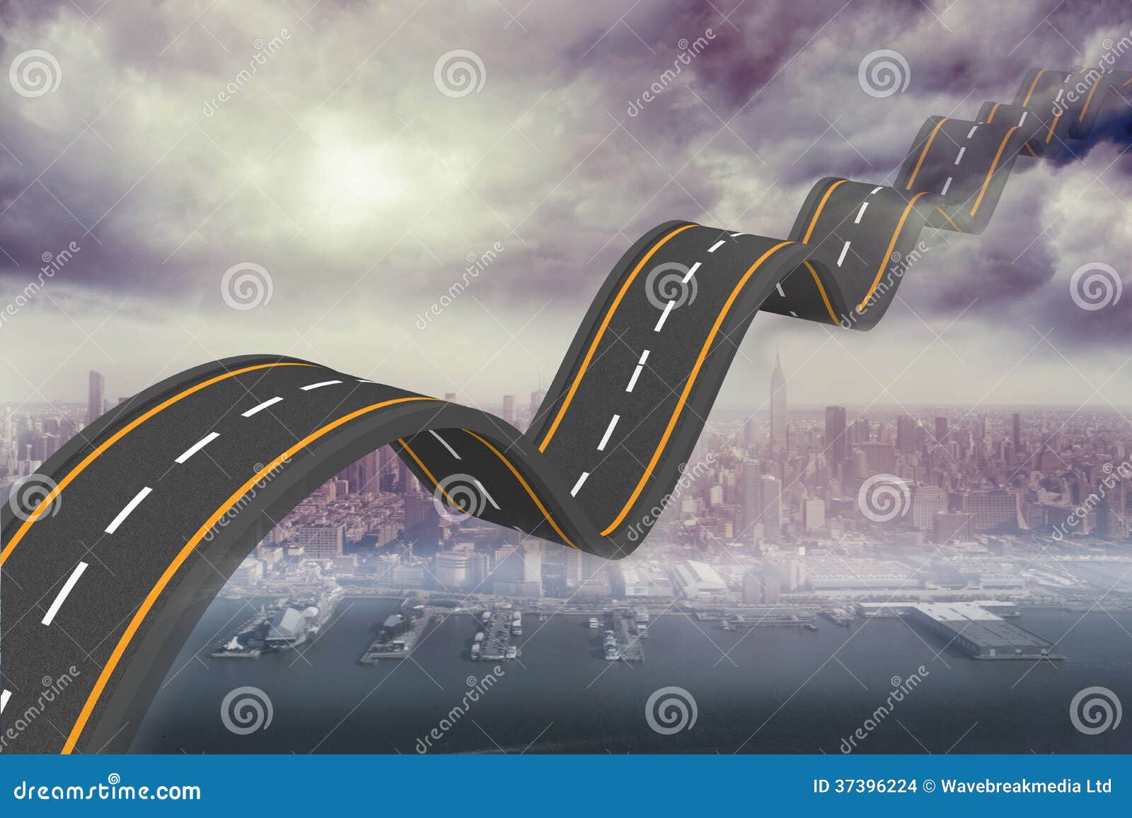 Bumpy road backdrop stock illustration. Illustration of clouds - 37396224