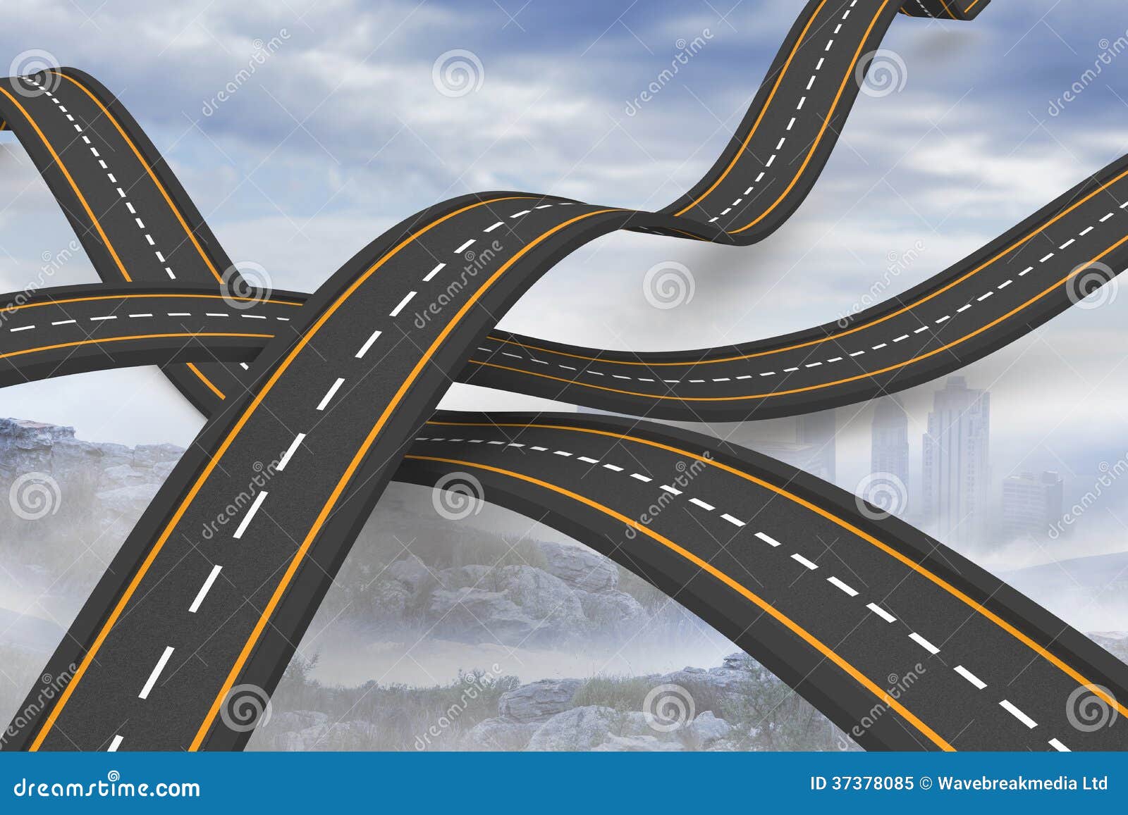 Bumpy Roads Crossing Backdrop Stock Illustration - Illustration of road ...