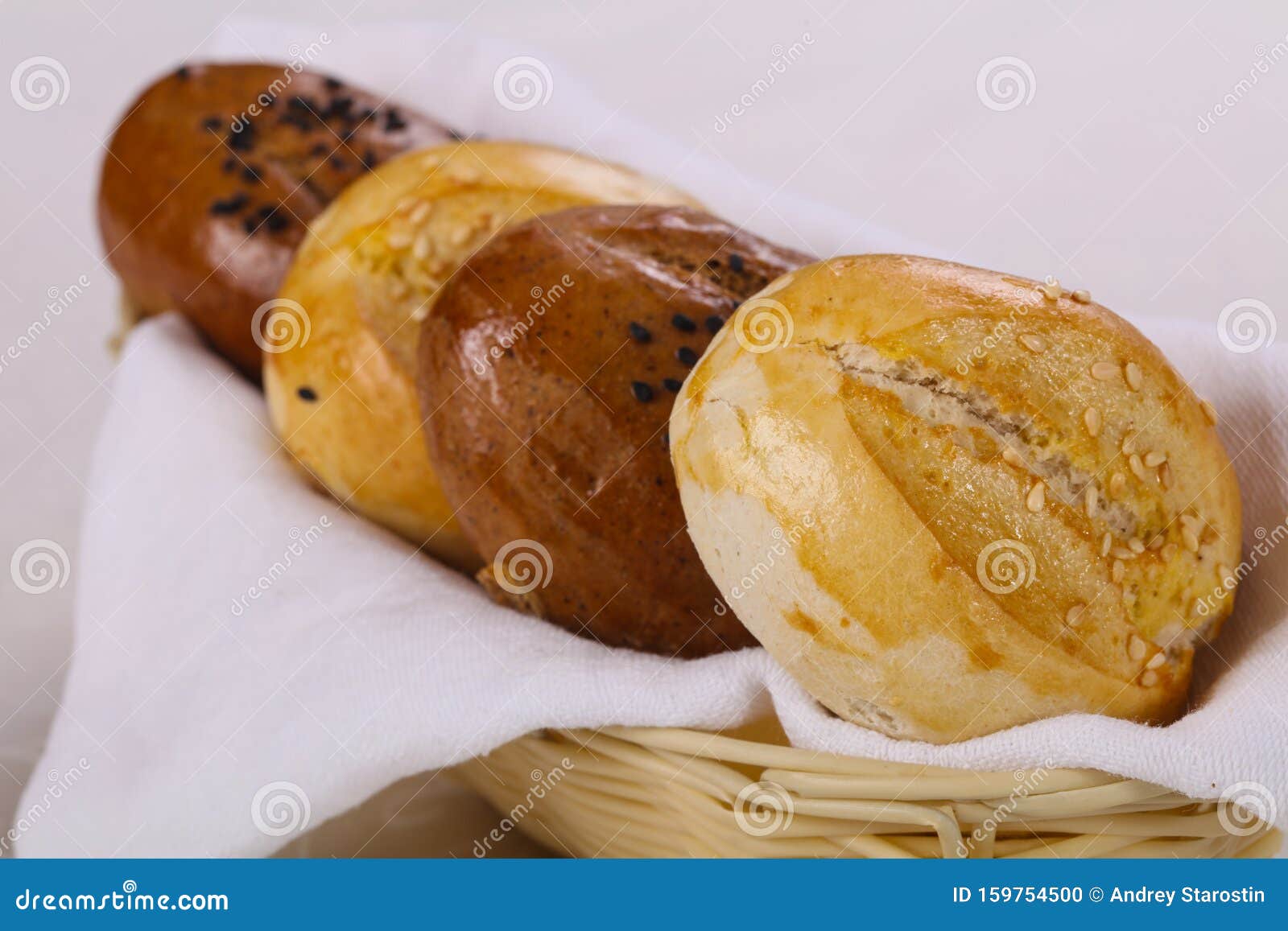 Bun Assortment in the Basket Stock Photo - Image of buns, meal: 159754500