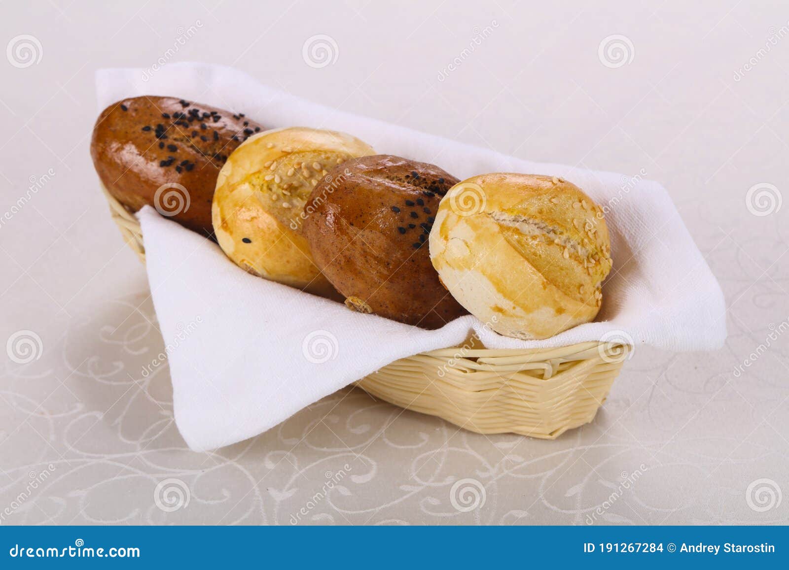 Bun Assortment in the Basket Stock Photo - Image of assorted, organic ...