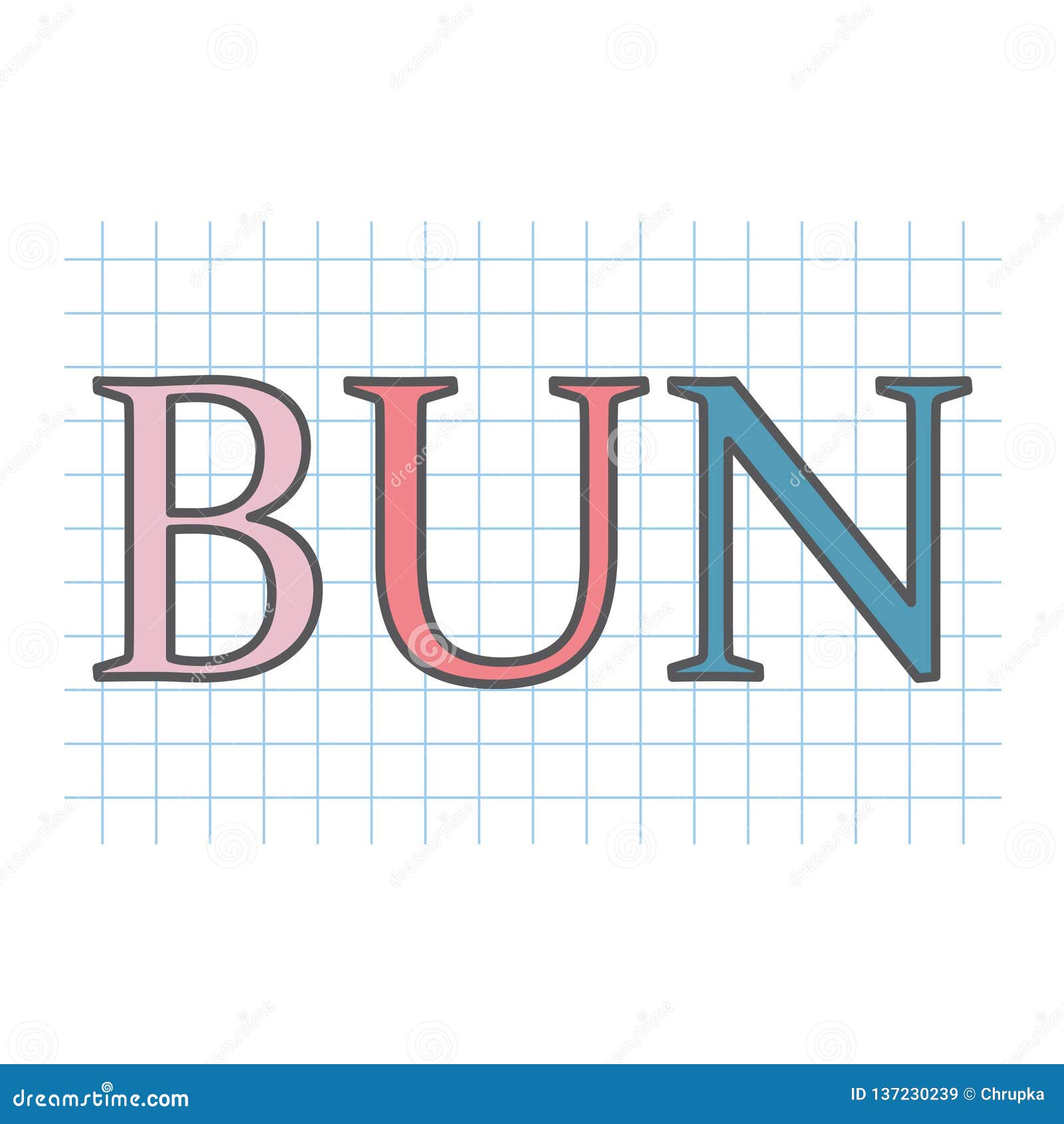BUN Blood Urea Nitrogen Acronym on Checkered Paper Sheet Stock Vector ...