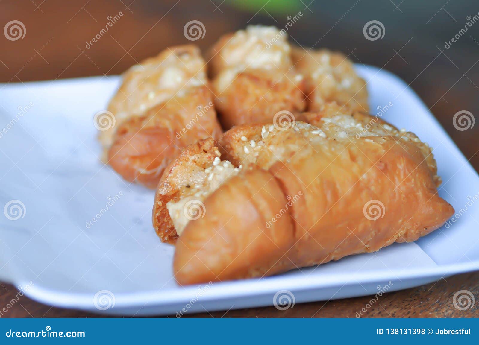 Bun or Deep Fried Bun with Shrimp Stuffed Stock Photo - Image of shrimp ...