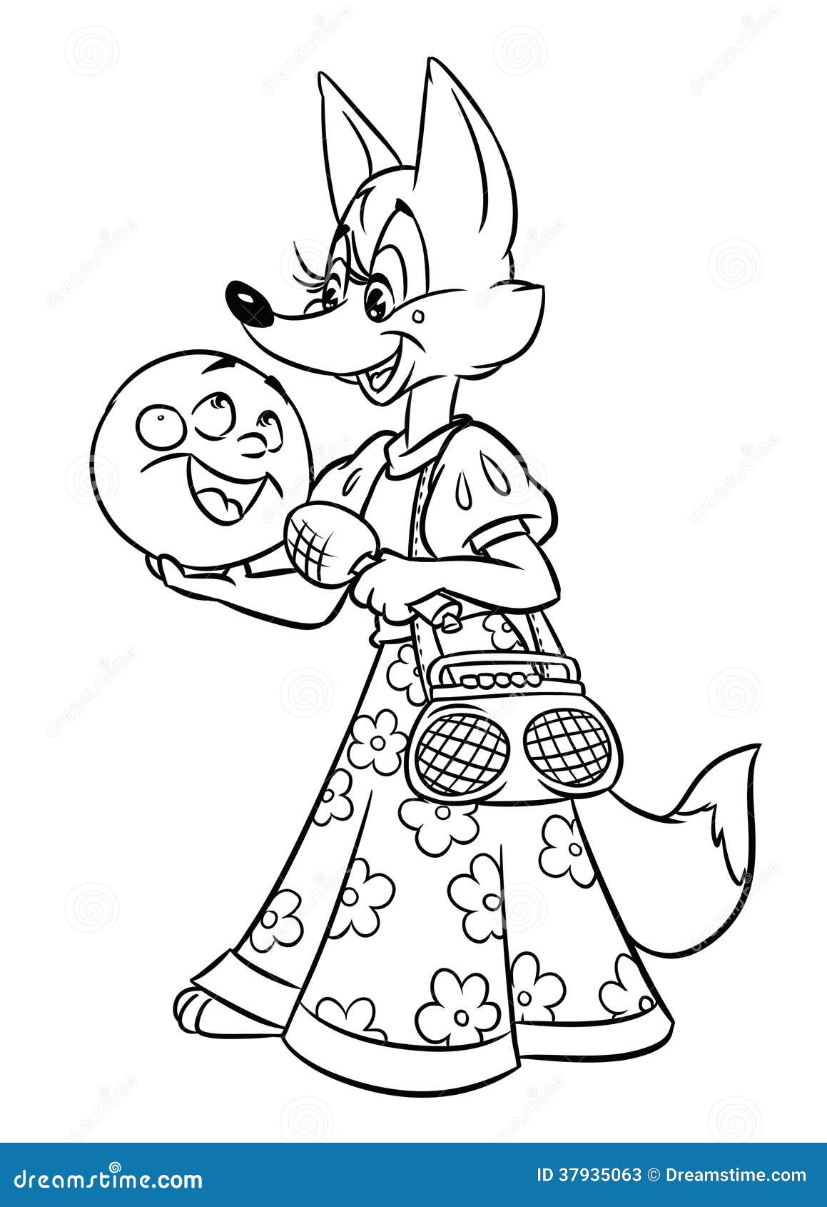 Bun and fox coloring pages stock illustration. Illustration of coloring ...