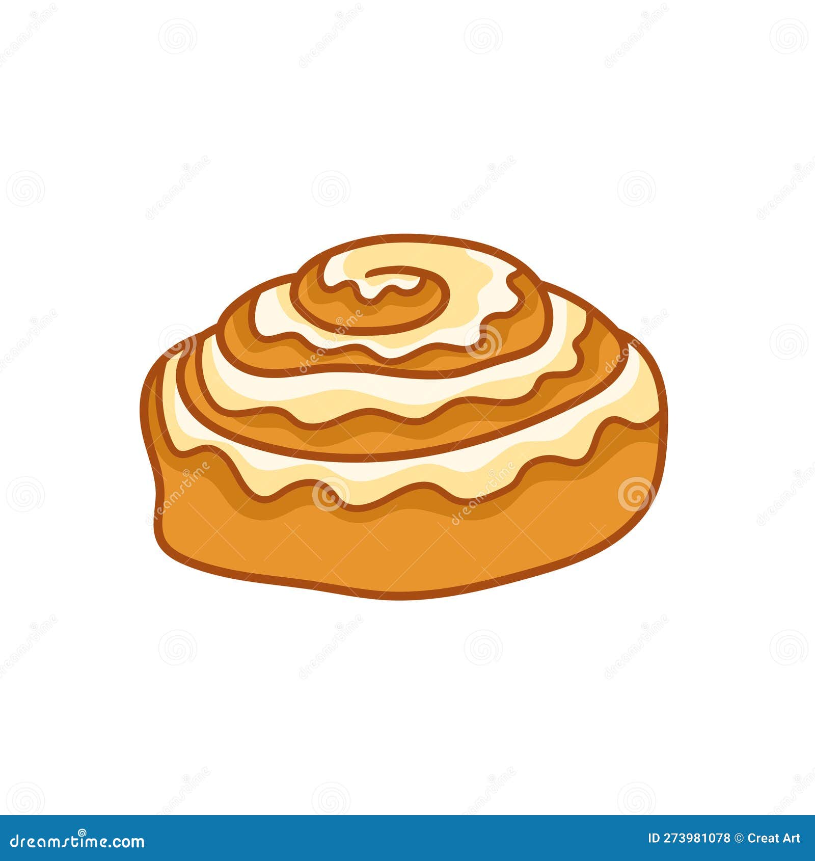 Bun Frosting Cinnamon Roll Vector Black Outline | CartoonDealer.com ...