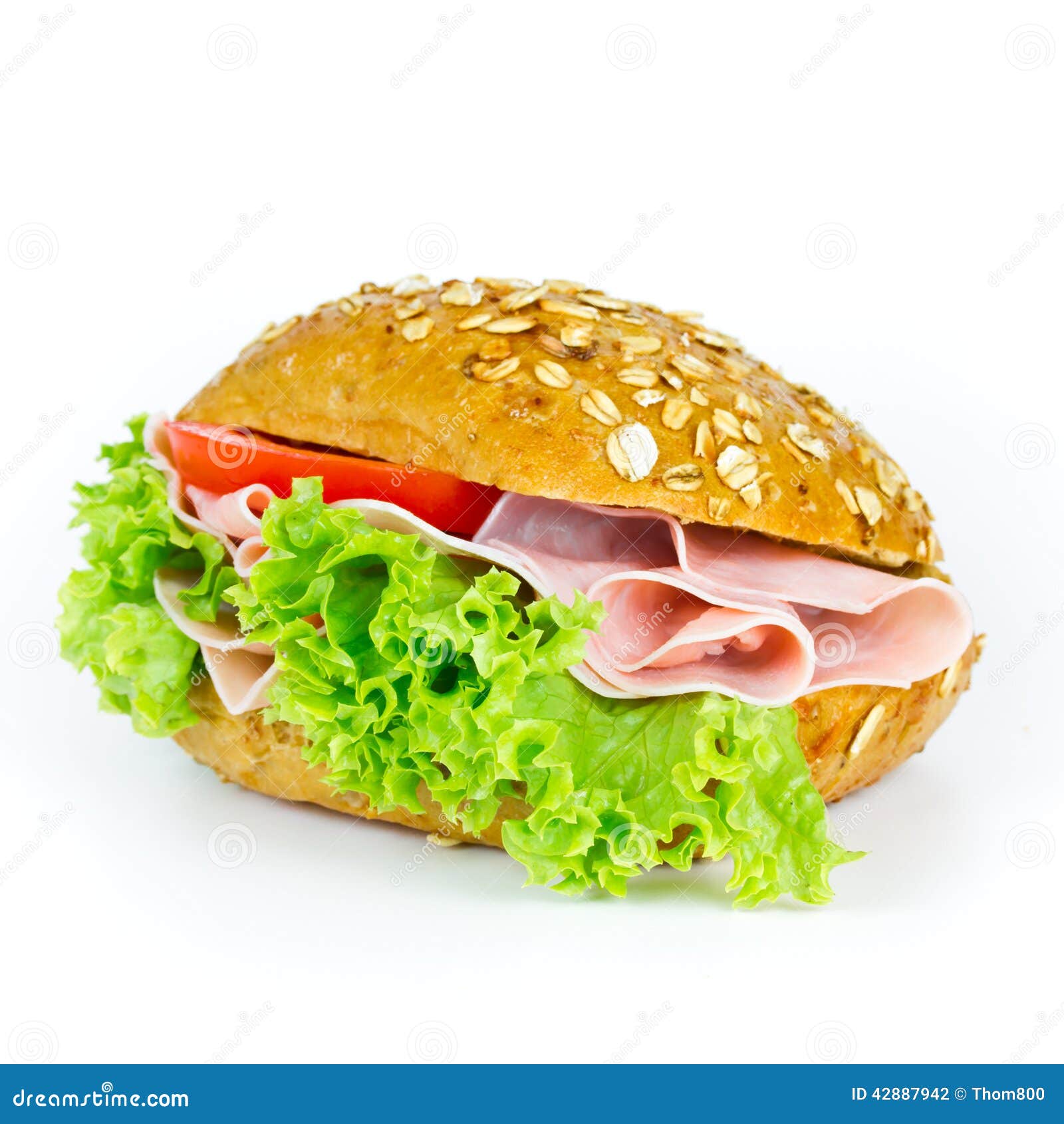 Bun with ham stock photo. Image of food, fast, sliced - 42887942