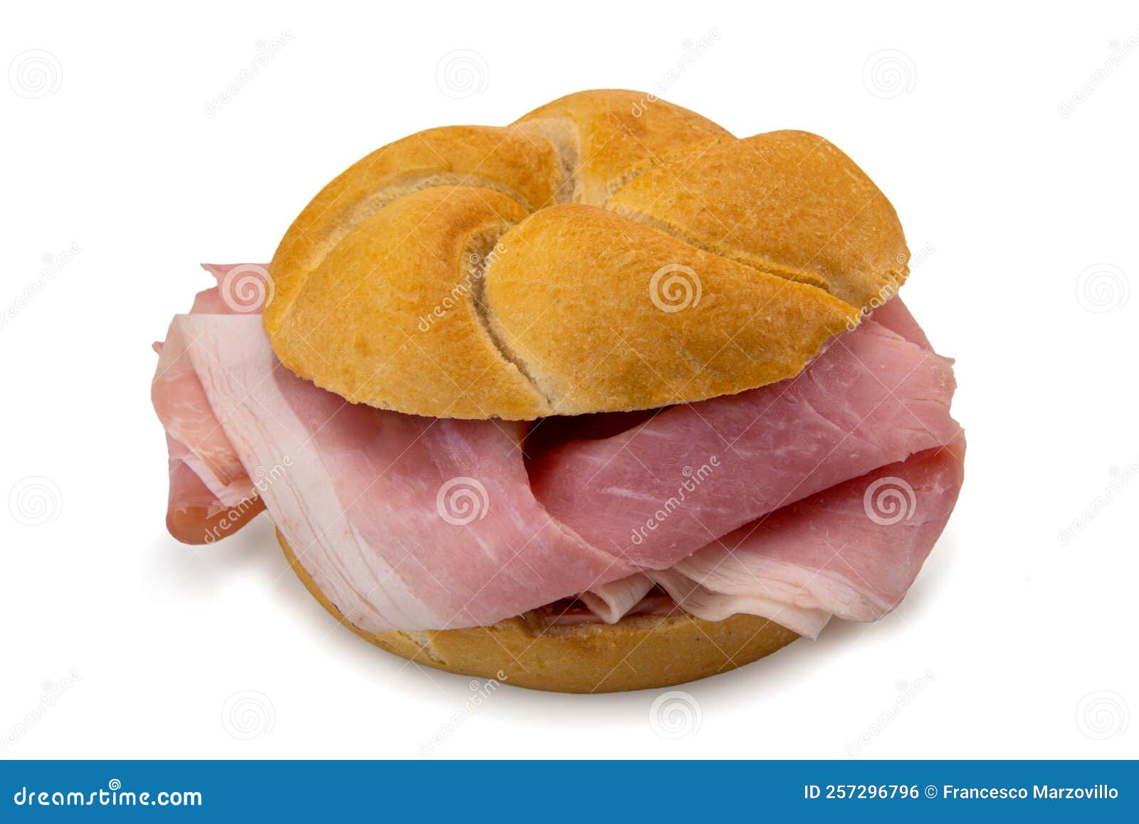 Sandwich with Ham, Rosetta Bread Stock Photo - Image of food, bakery ...