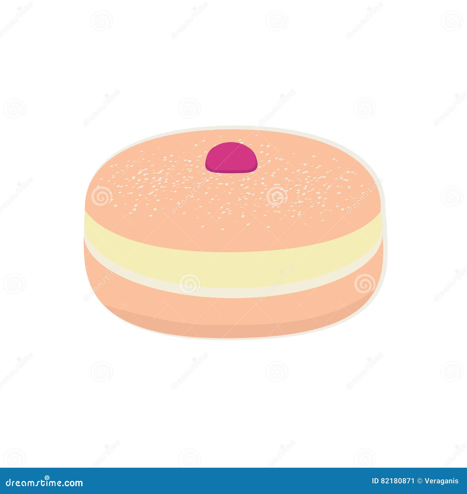 Bun for Hanukkah. the Jelly Doughnut Stock Vector - Illustration of ...