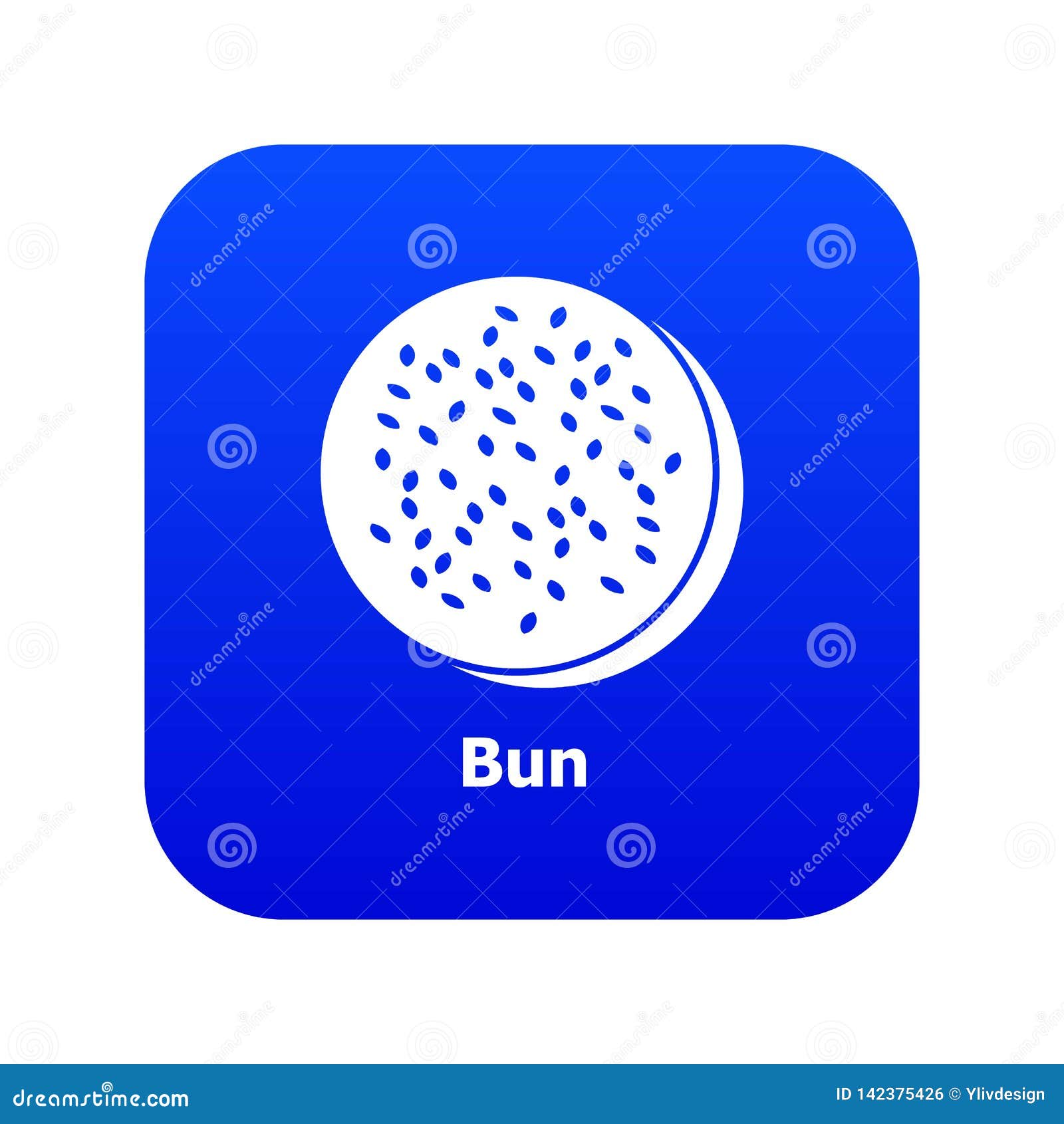 Bun icon blue vector stock vector. Illustration of french - 142375426