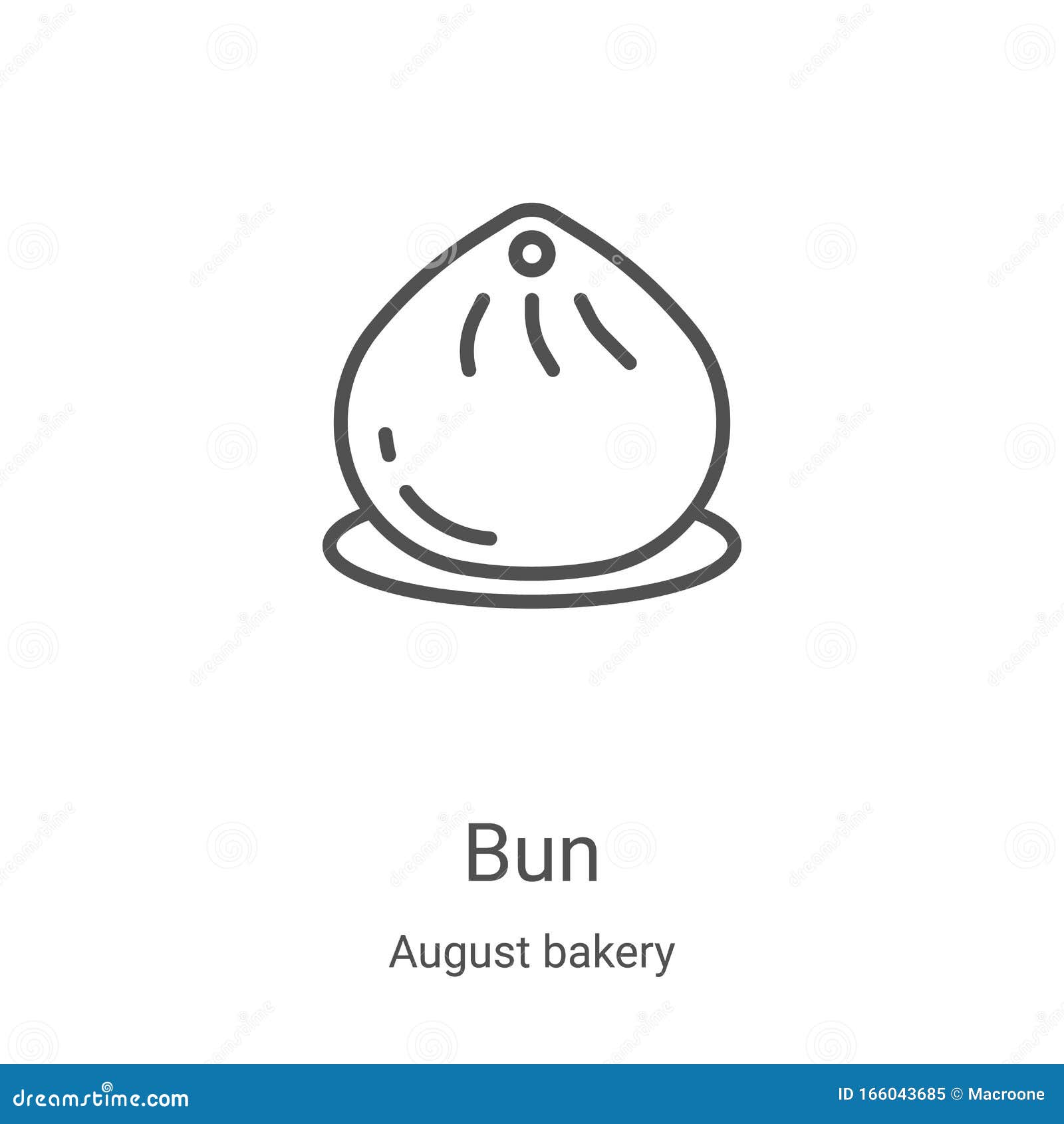 Bun Icon Vector from August Bakery Collection. Thin Line Bun Outline ...