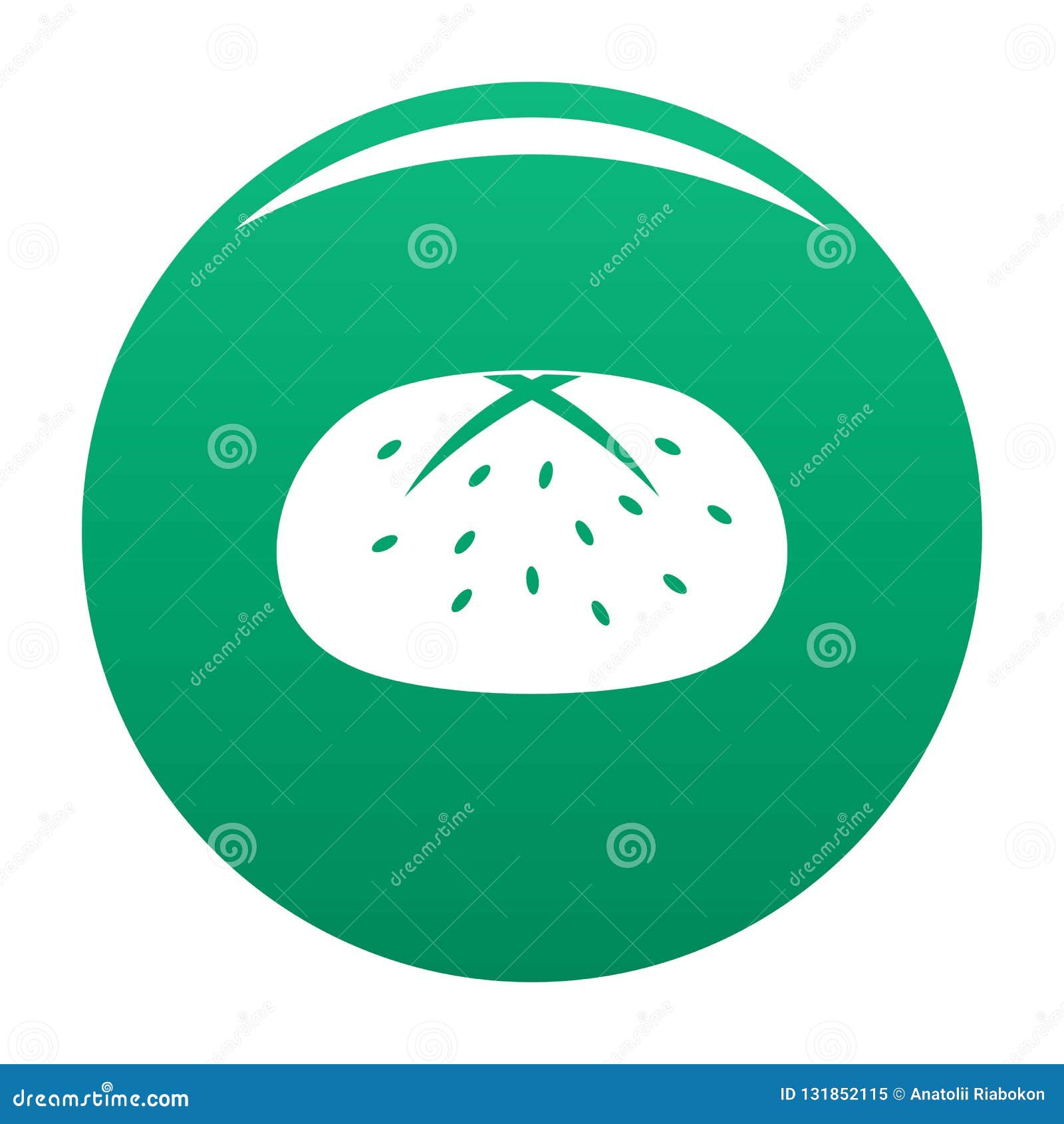 Bun icon vector green stock vector. Illustration of brown - 131852115