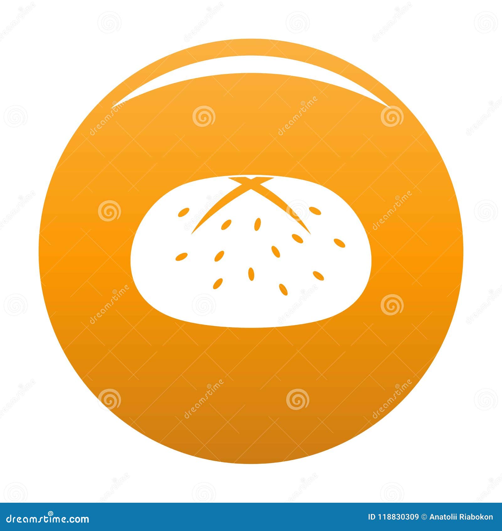 Bun icon vector orange stock vector. Illustration of brush - 118830309