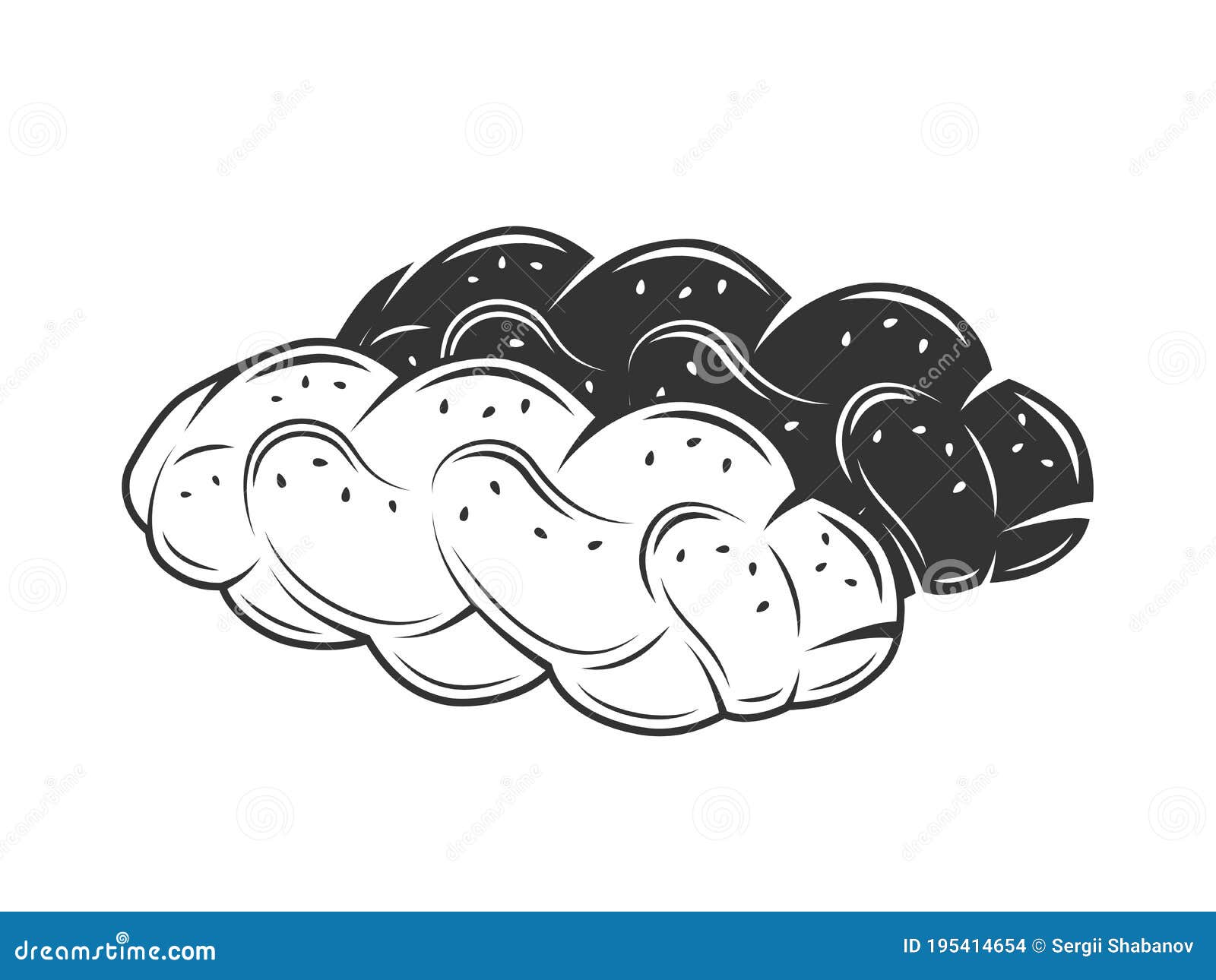 Bun Isolated on White Background Stock Vector - Illustration of craft ...