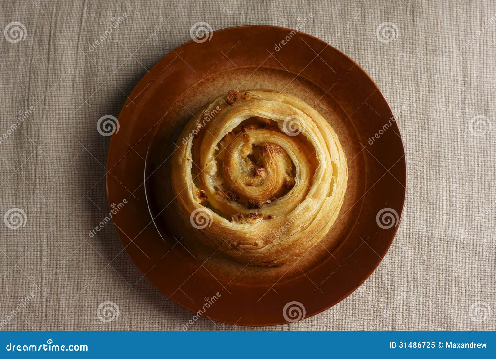 Bun on a plate stock image. Image of sweet, soft, brown - 31486725