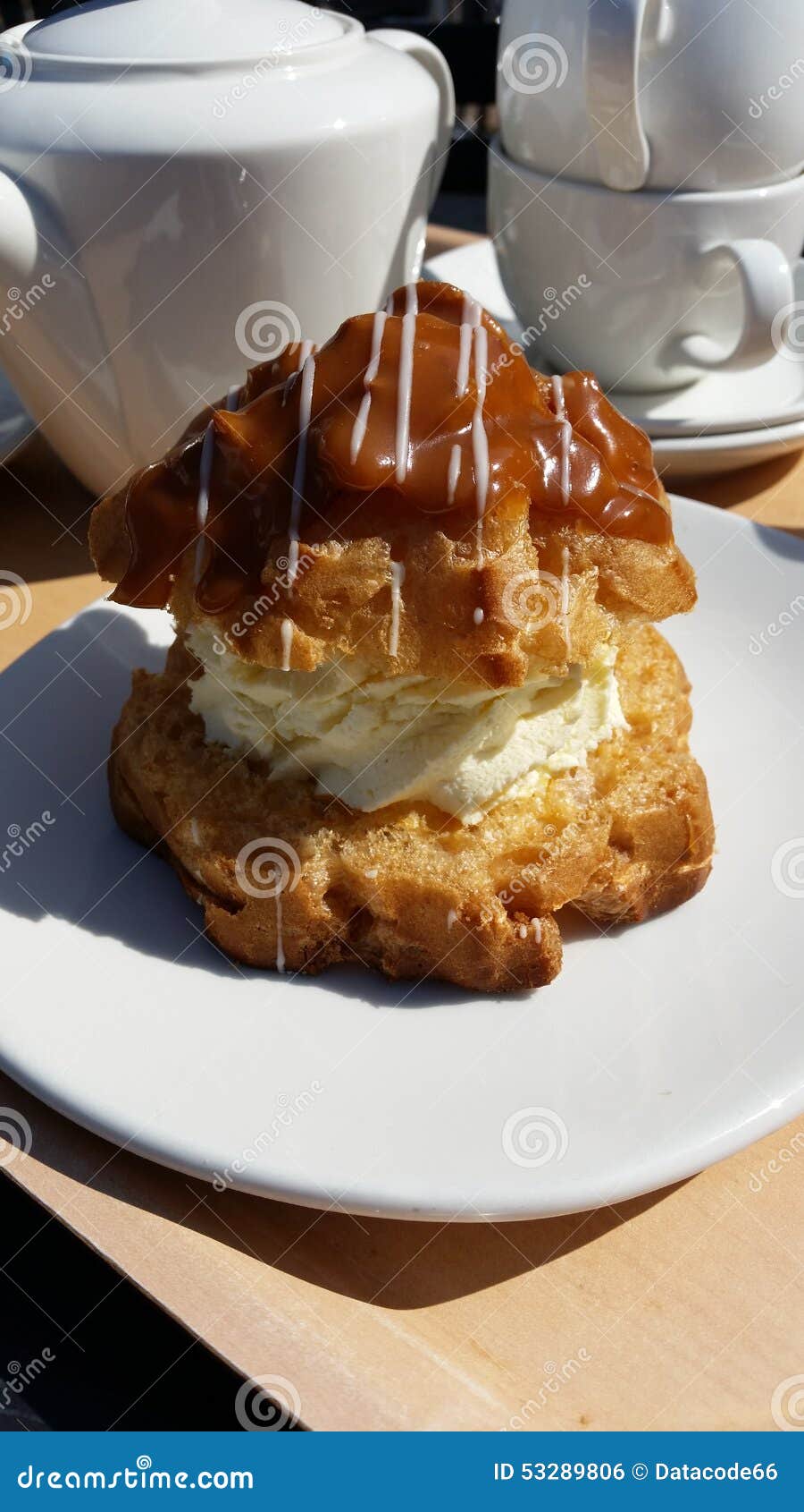 Bun on plate stock photo. Image of plate, fresh, cream - 53289806