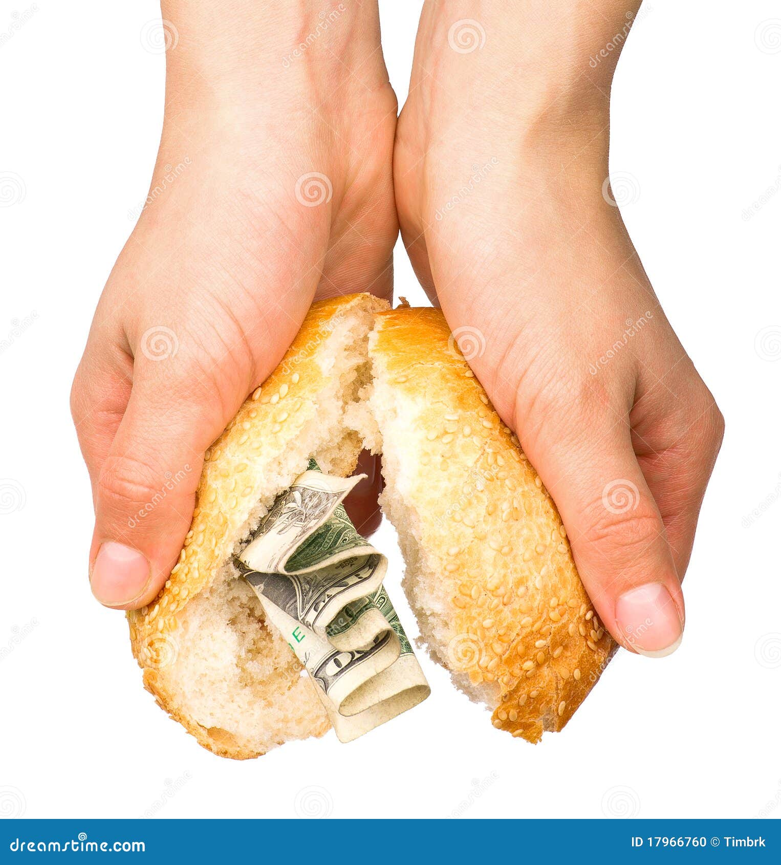 Bun stuffed with money stock photo. Image of breakfast - 17966760