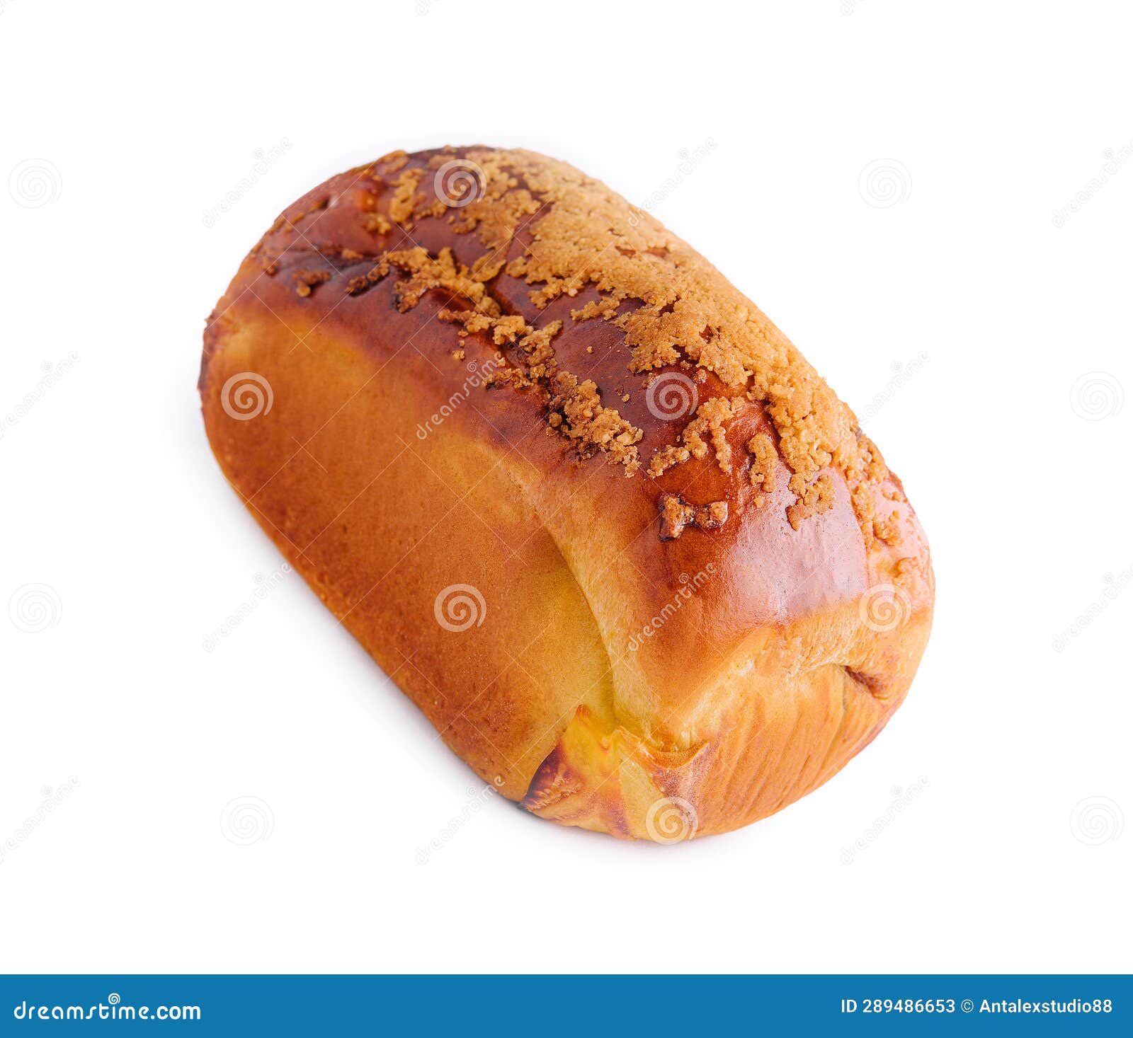 Bun Top View Isolated on White Stock Image - Image of baked, golden ...