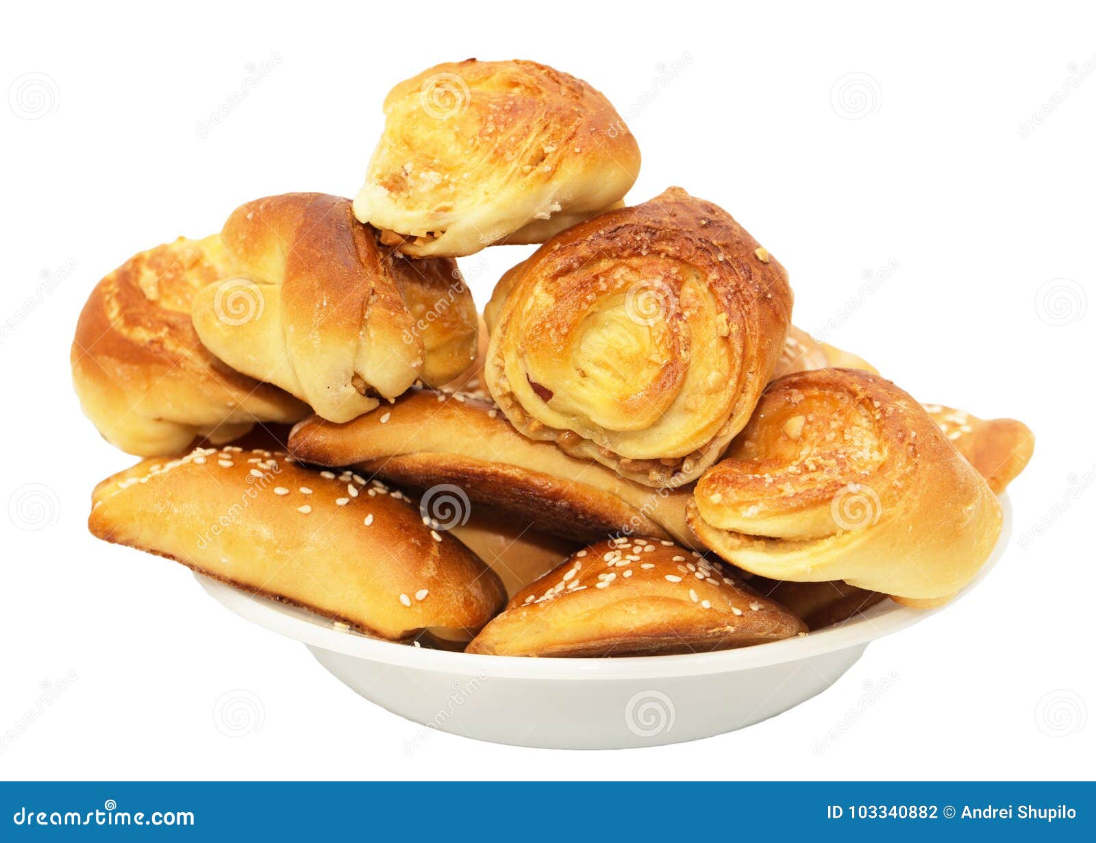 Bun on a white background stock photo. Image of food - 103340882