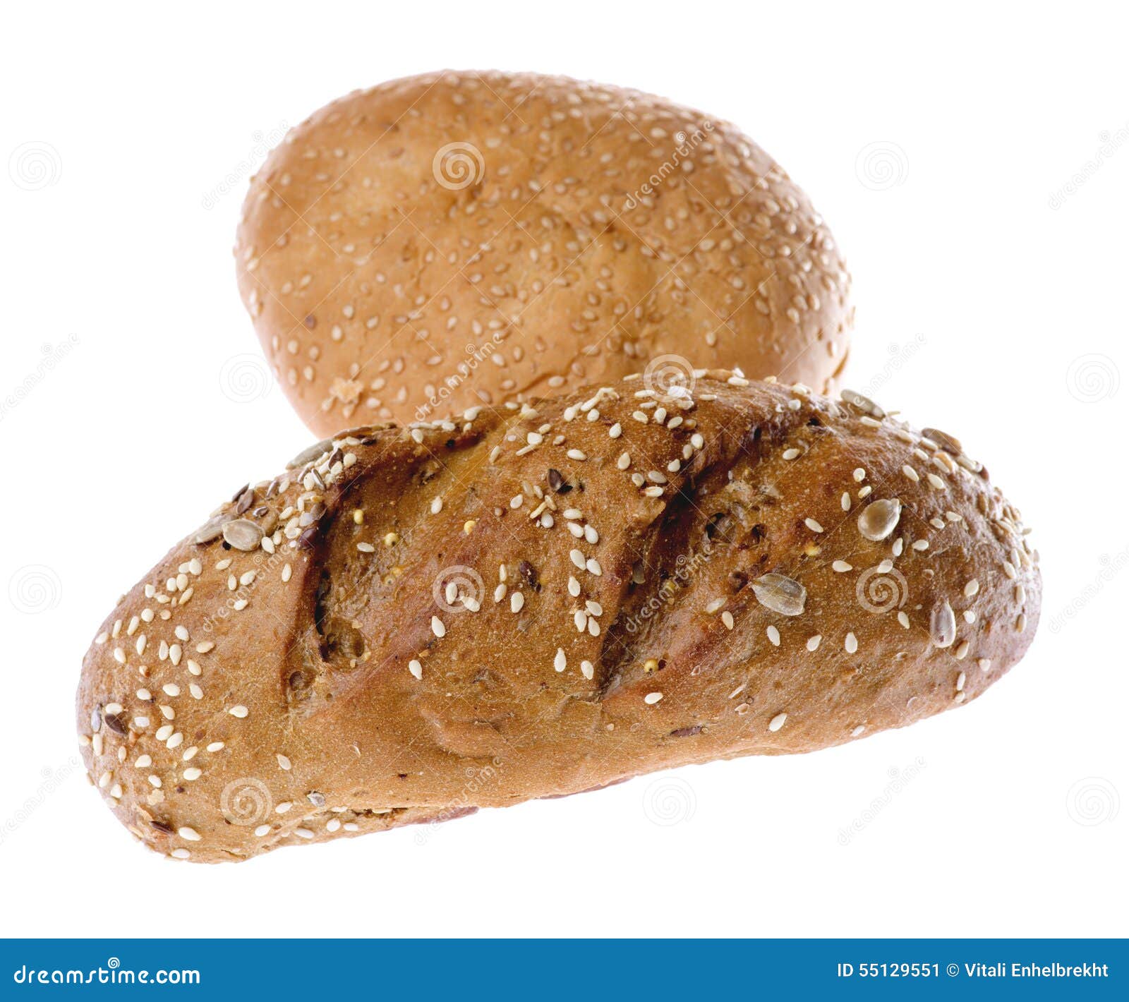 Bun on white background stock image. Image of breakfast - 55129551