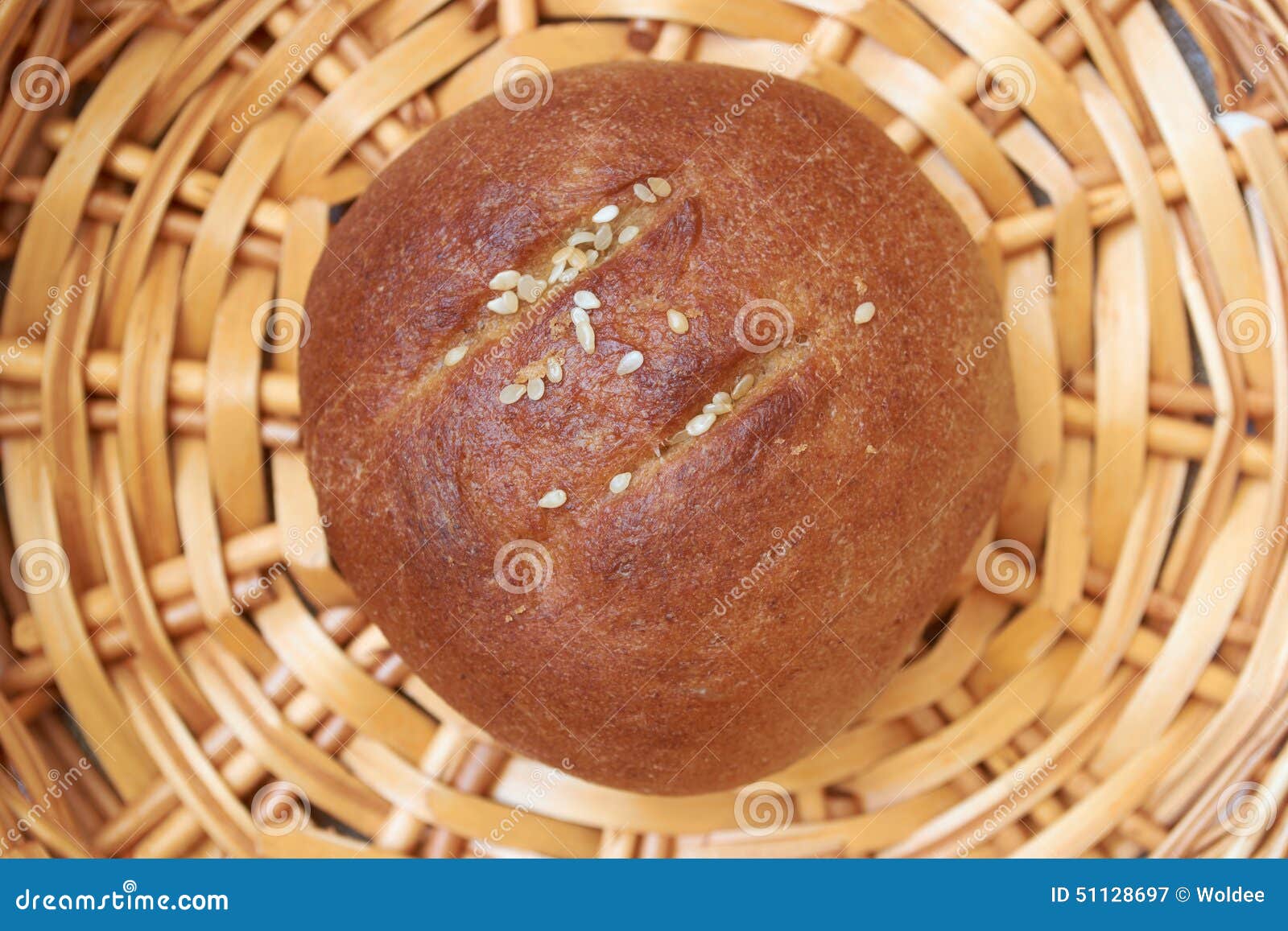 Bun in wicker basket stock image. Image of lunch, fresh - 51128697