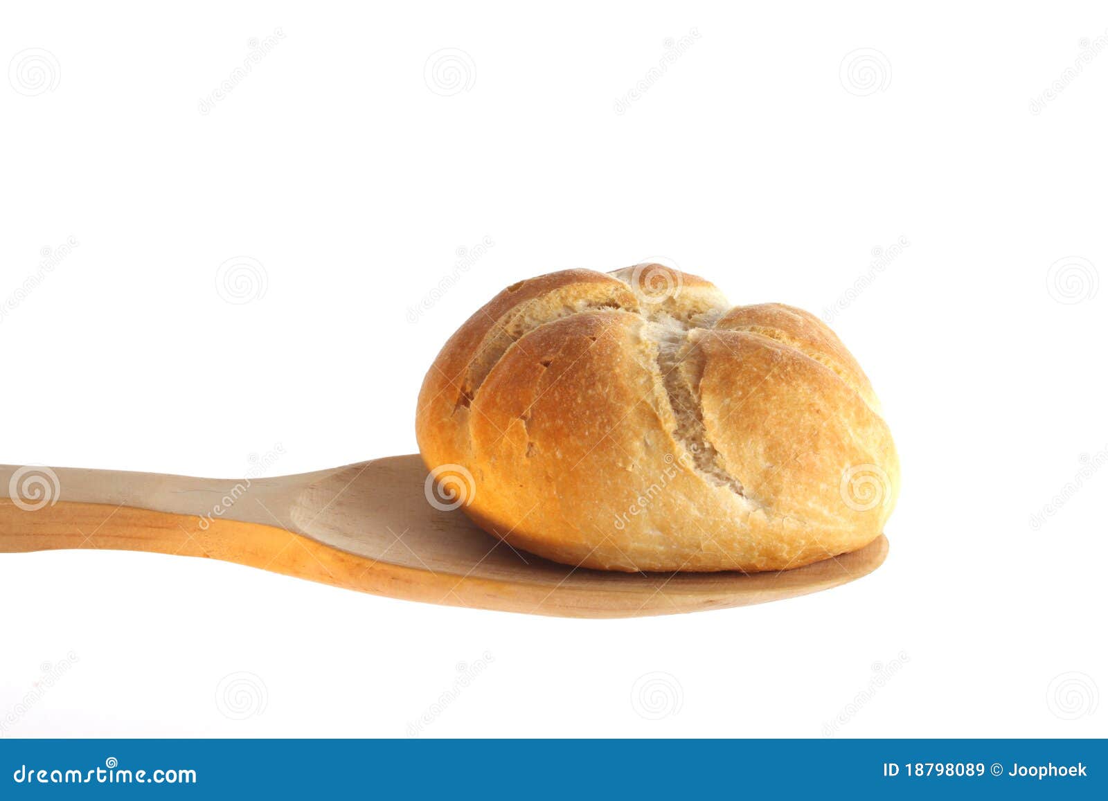 Bun on a wooden spoon stock image. Image of nutritious - 18798089