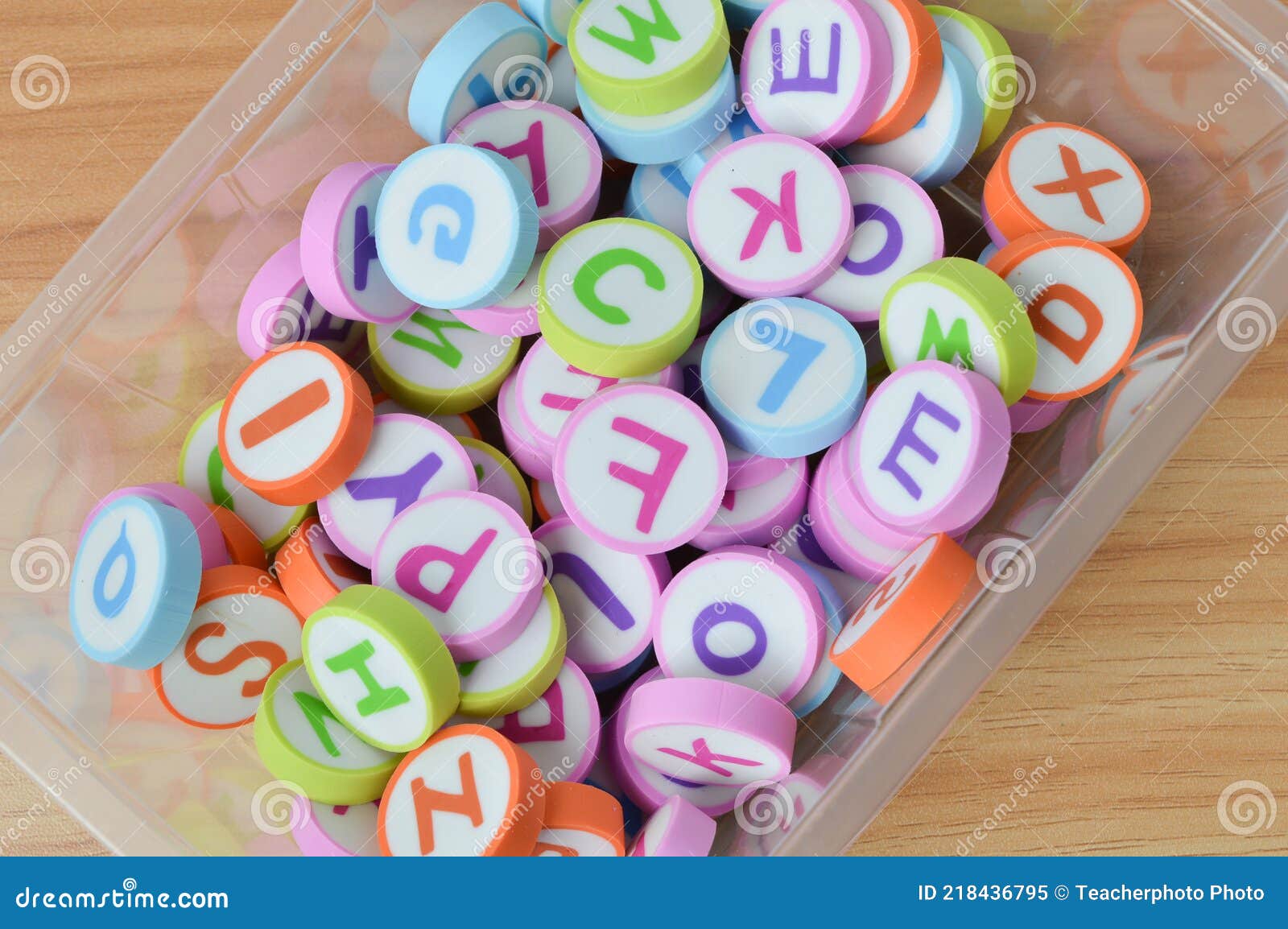 Bunch of Alphabet Letters in a Plastic Box Stock Image - Image of happy ...