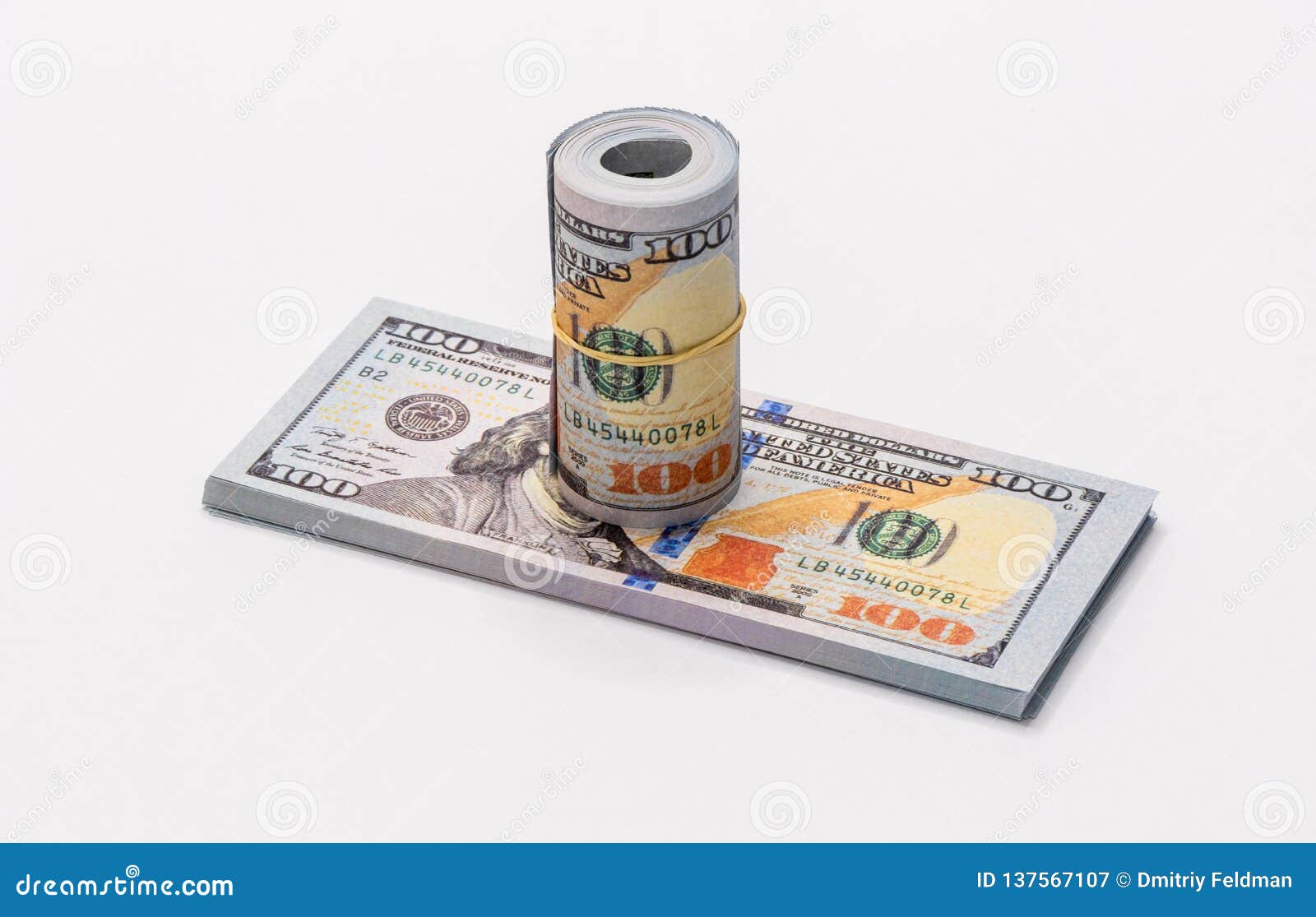 A Bunch of American Dollars in Denominations of 100 Dollars Notes ...