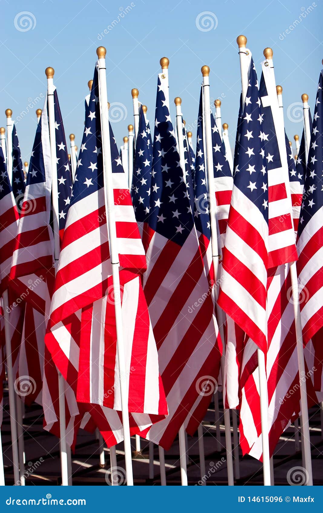 Bunch of American flags stock photo. Image of symbol - 14615096