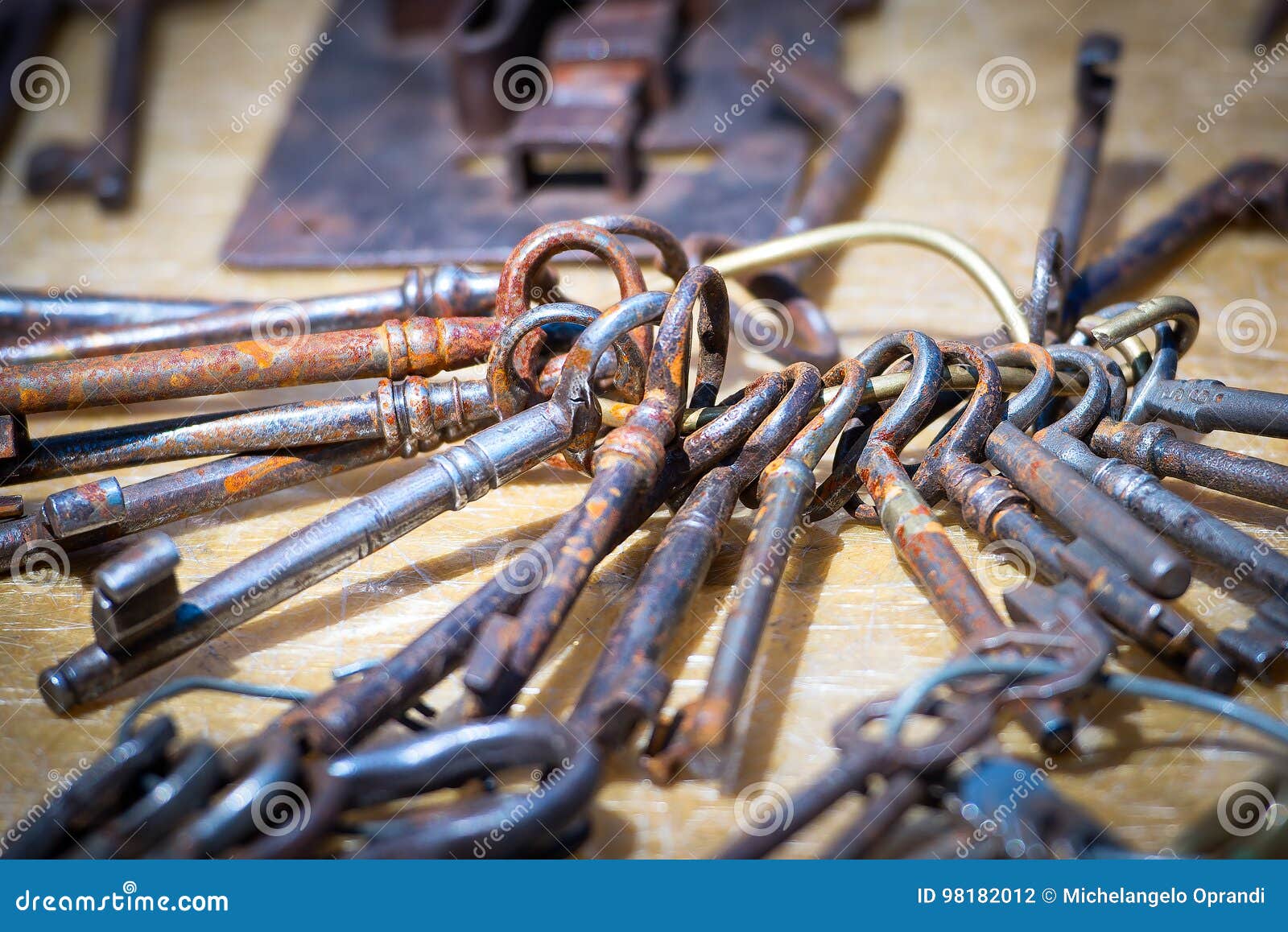 Bunch with Ancient Iron Keys Stock Photo - Image of isolated, ancient ...