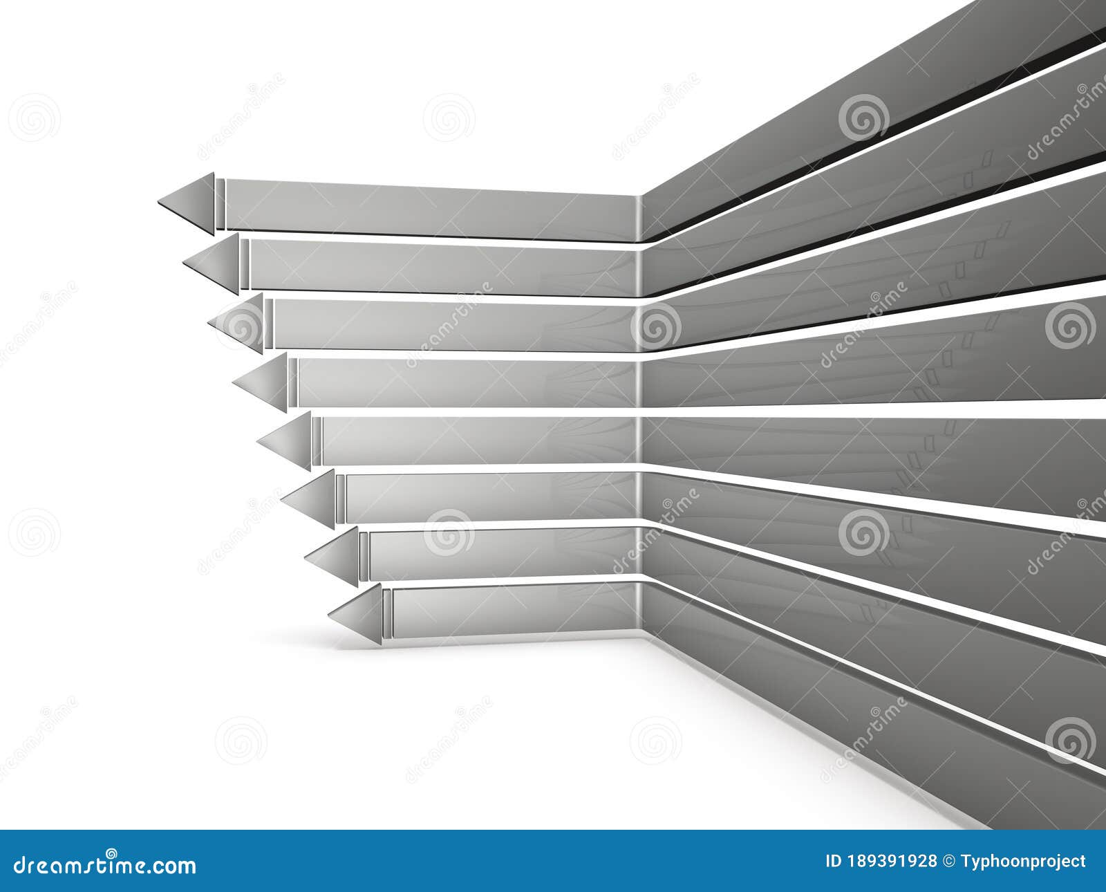 A Bunch of Arrows that Make a Sharp Turn To the Left. it is an Abstract ...