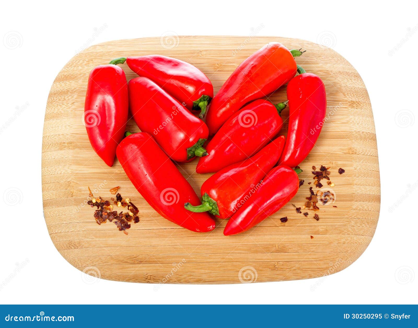 Heart Shape Made of Red Hot Peppers Isolated on Wh Stock Image - Image ...