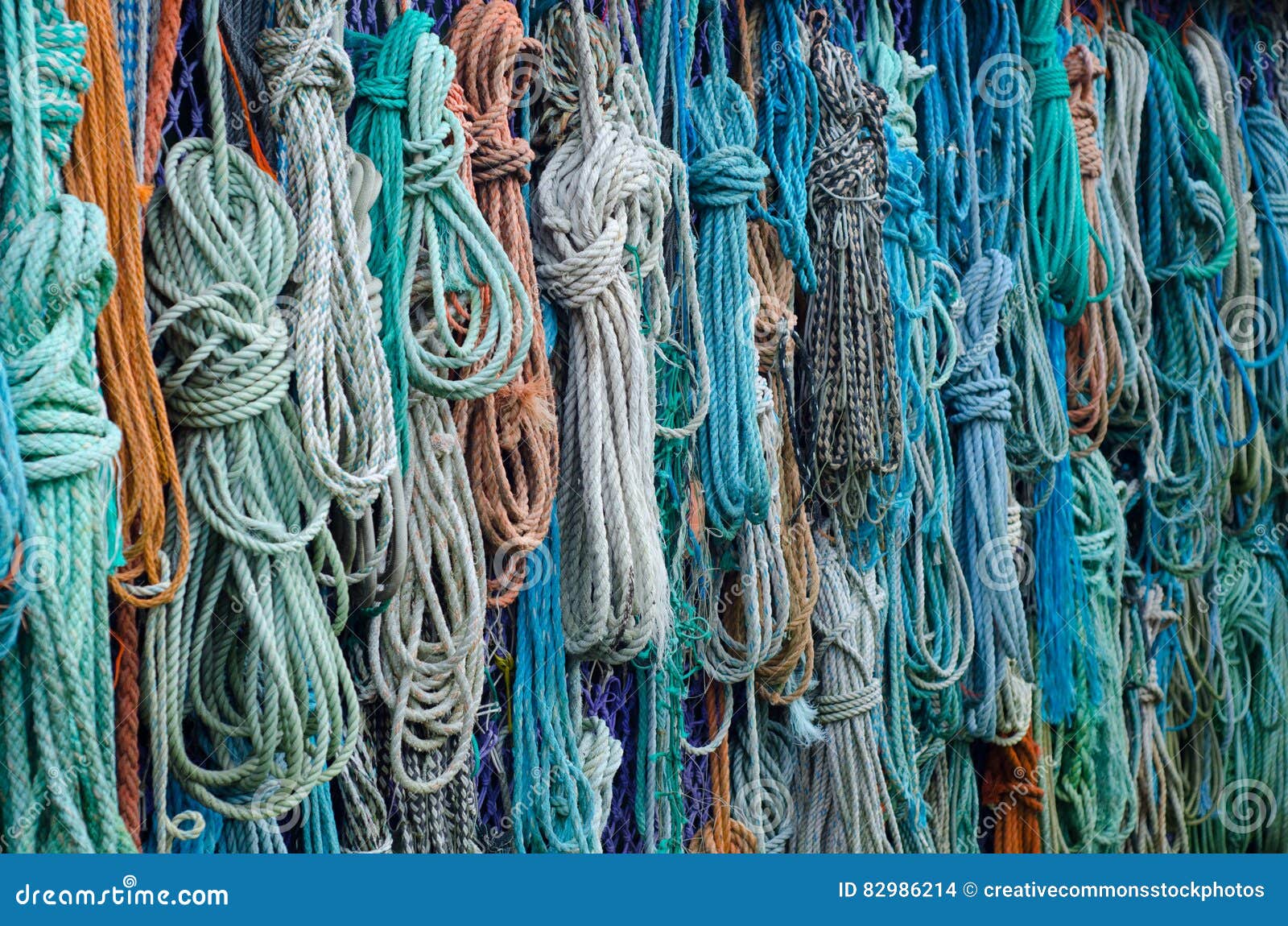Bunch Of Assorted Colored Woven Rope Picture. Image: 82986214