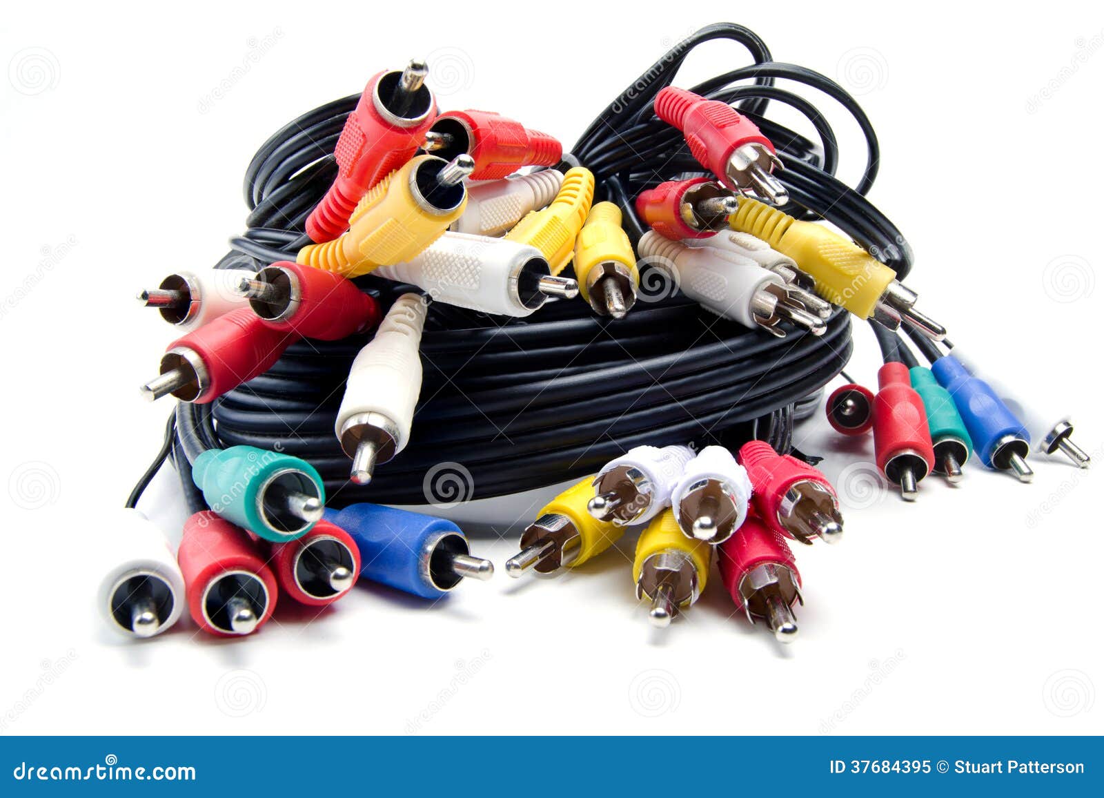 A Bunch of Audio Video Cables Stock Image - Image of cord, stereo: 37684395