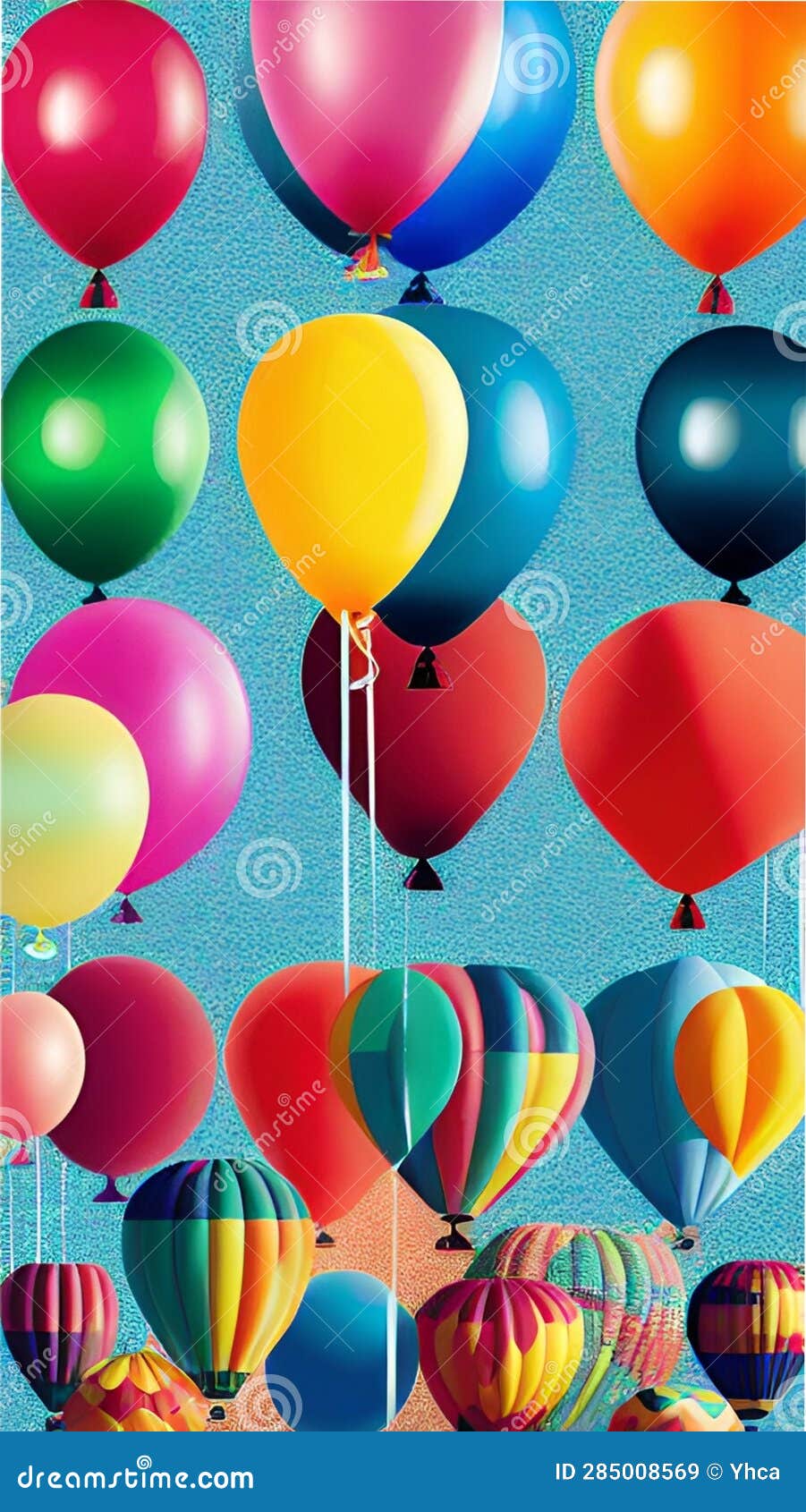 A Bunch of Balloons in Different Colors and Shapes Illustration ...