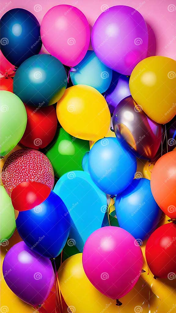 A Bunch of Balloons in Different Colors and Shapes Illustration ...