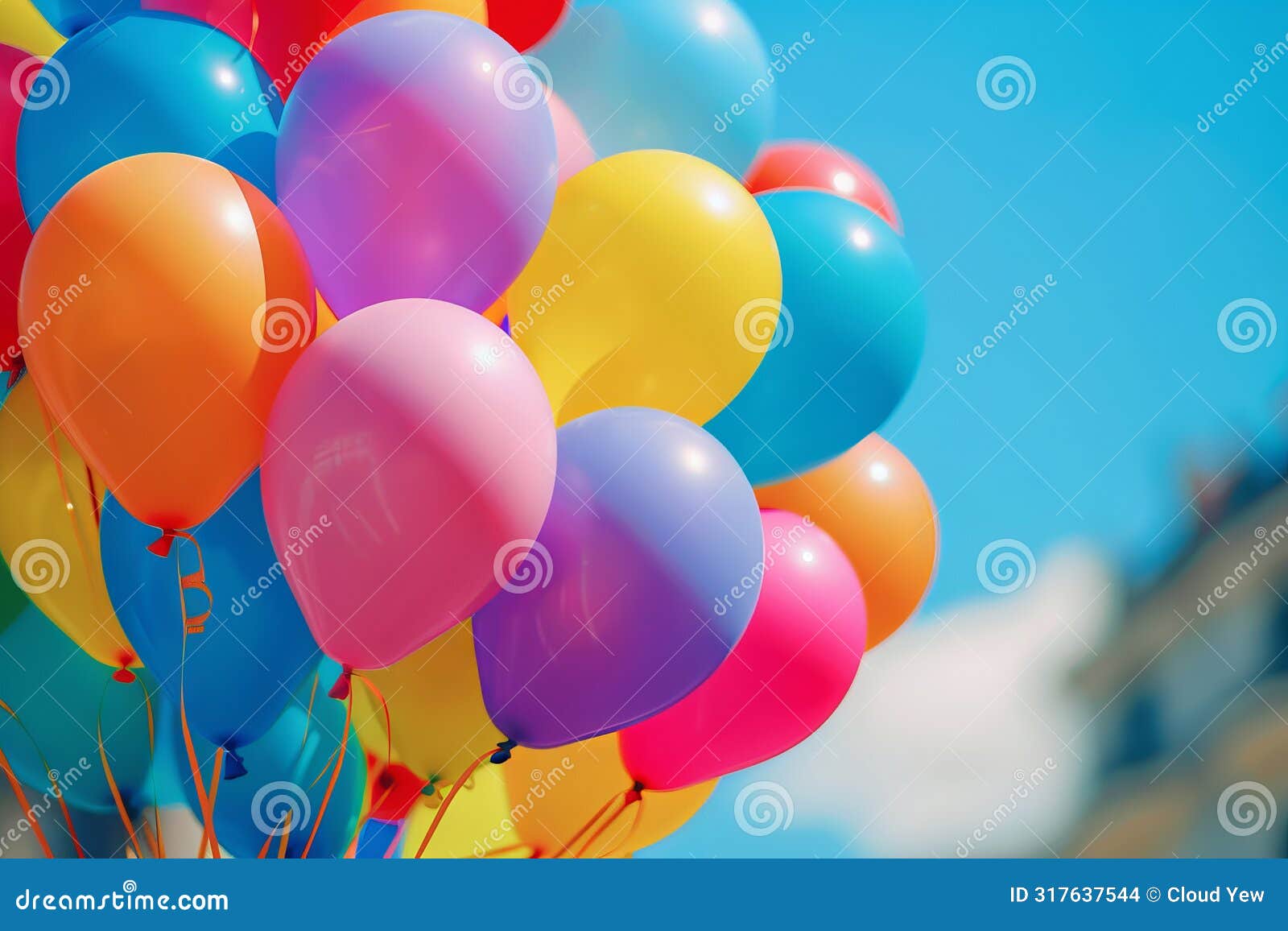 Bunch of Balloons Released into the Air during a Celebration Stock ...
