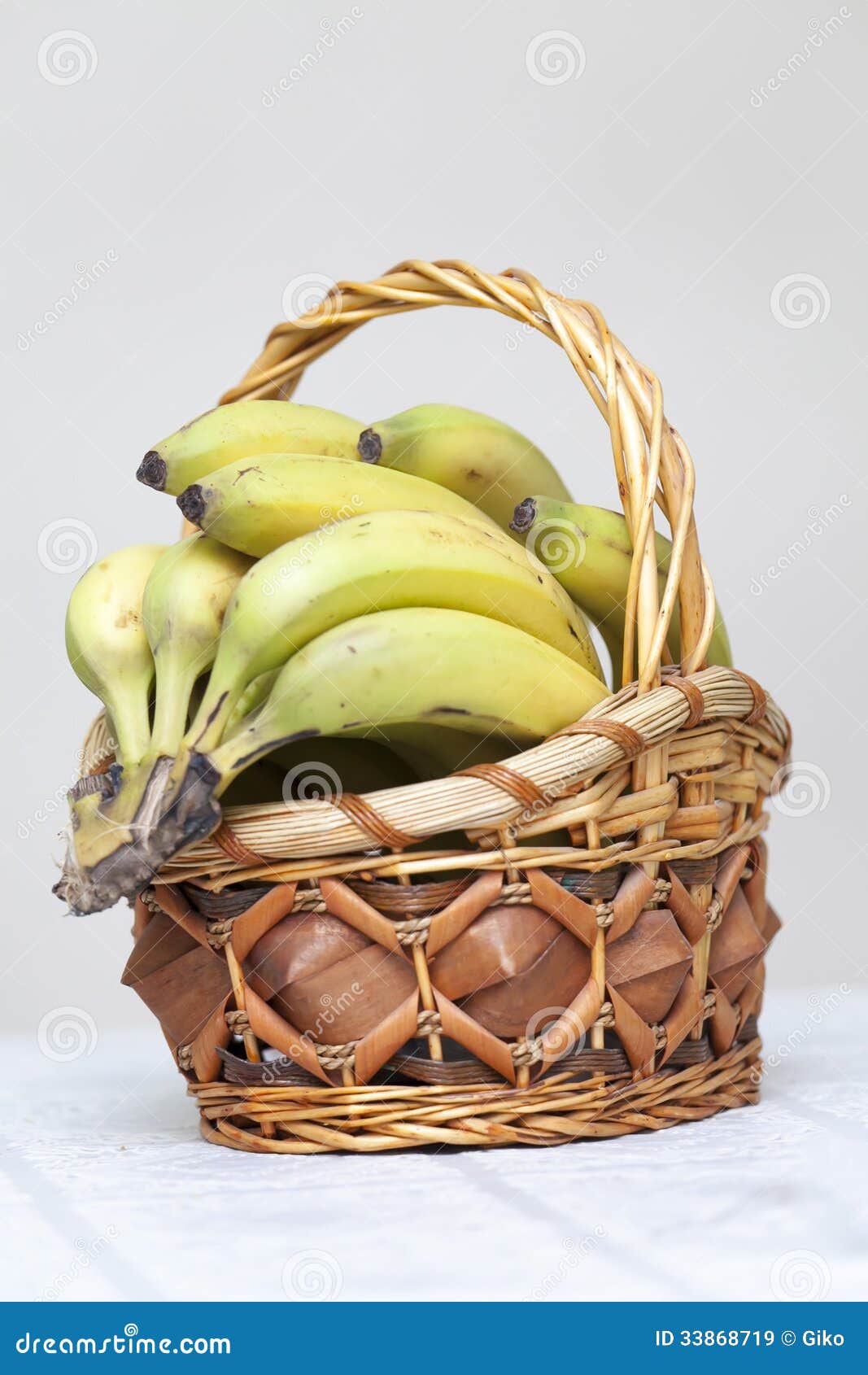 Bunch of Bananas in Basket stock image. Image of yellow - 33868719