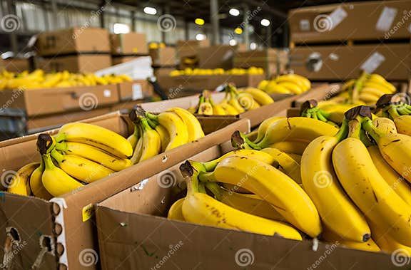 A Bunch of Bananas in Boxes Stock Photo - Image of cooking, bundle ...