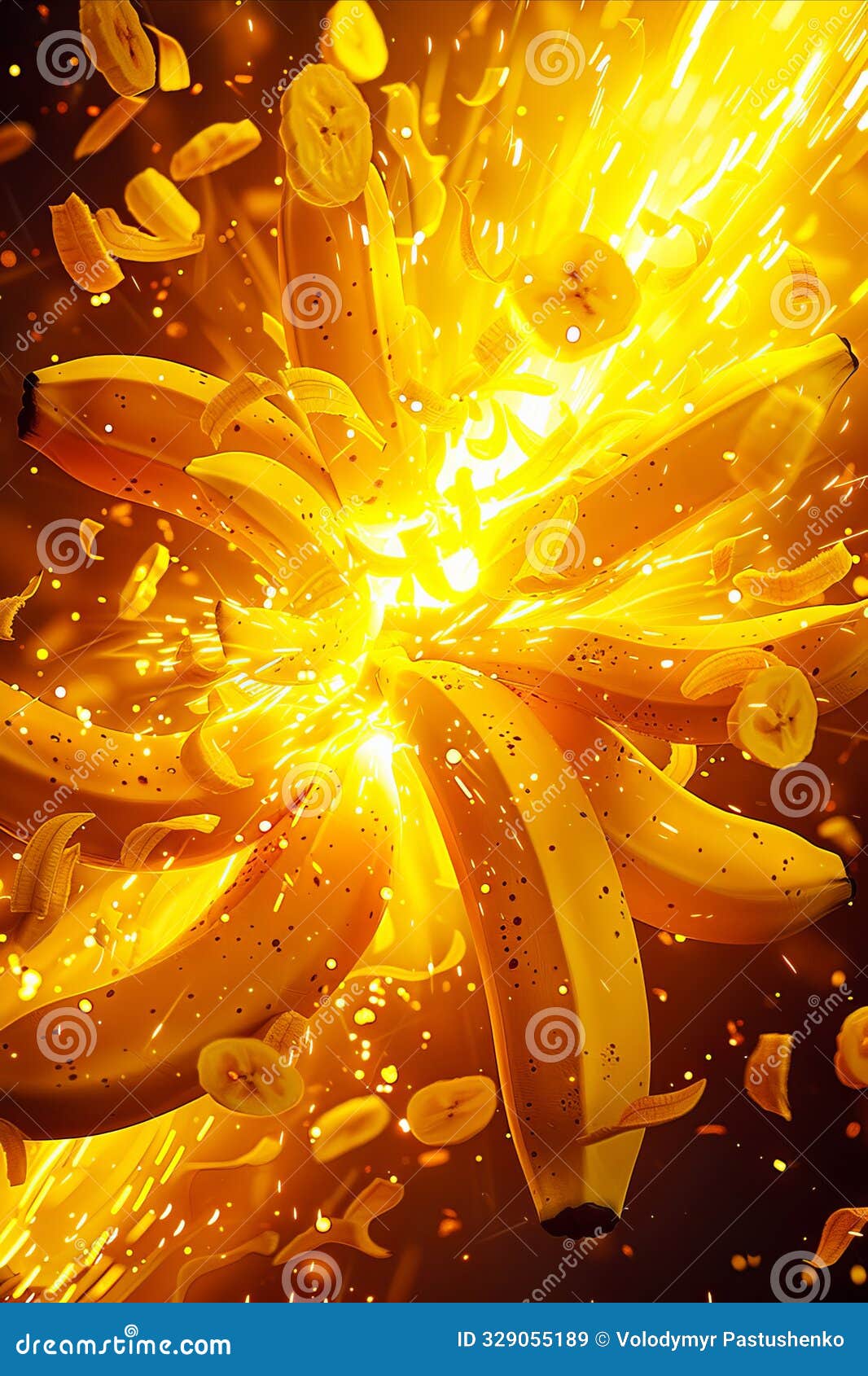 A Bunch of Bananas that are Falling into the Air Stock Image - Image of ...