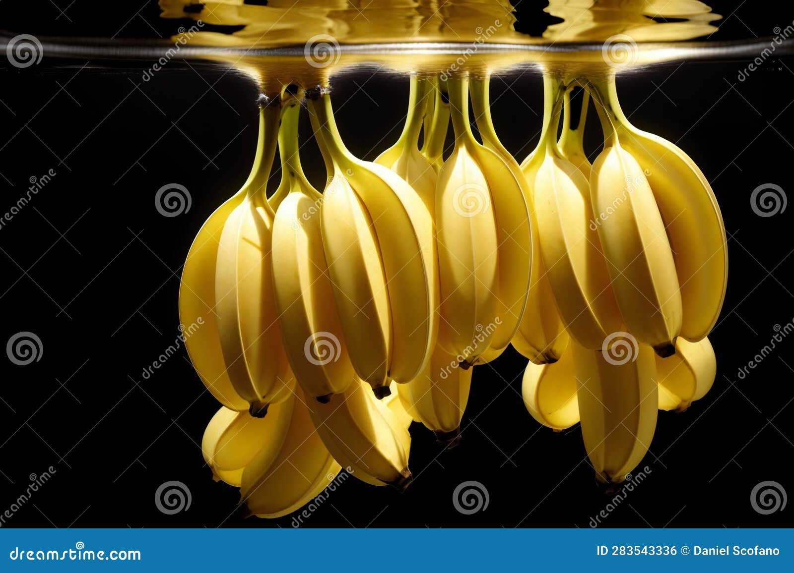 A Bunch of Bananas Hanging from a Wire. Generative AI Stock ...