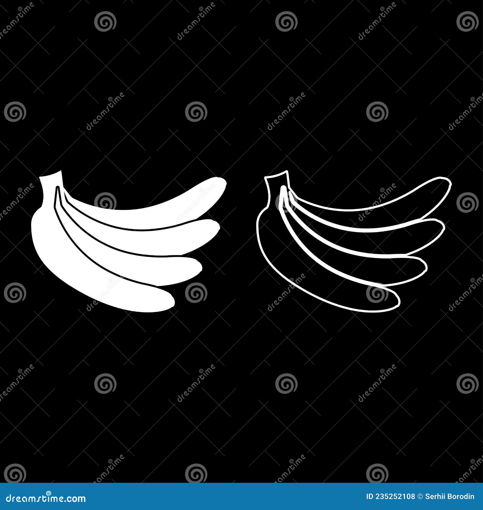 Bunch of Bananas Icon White Color Vector Illustration Flat Style Image ...