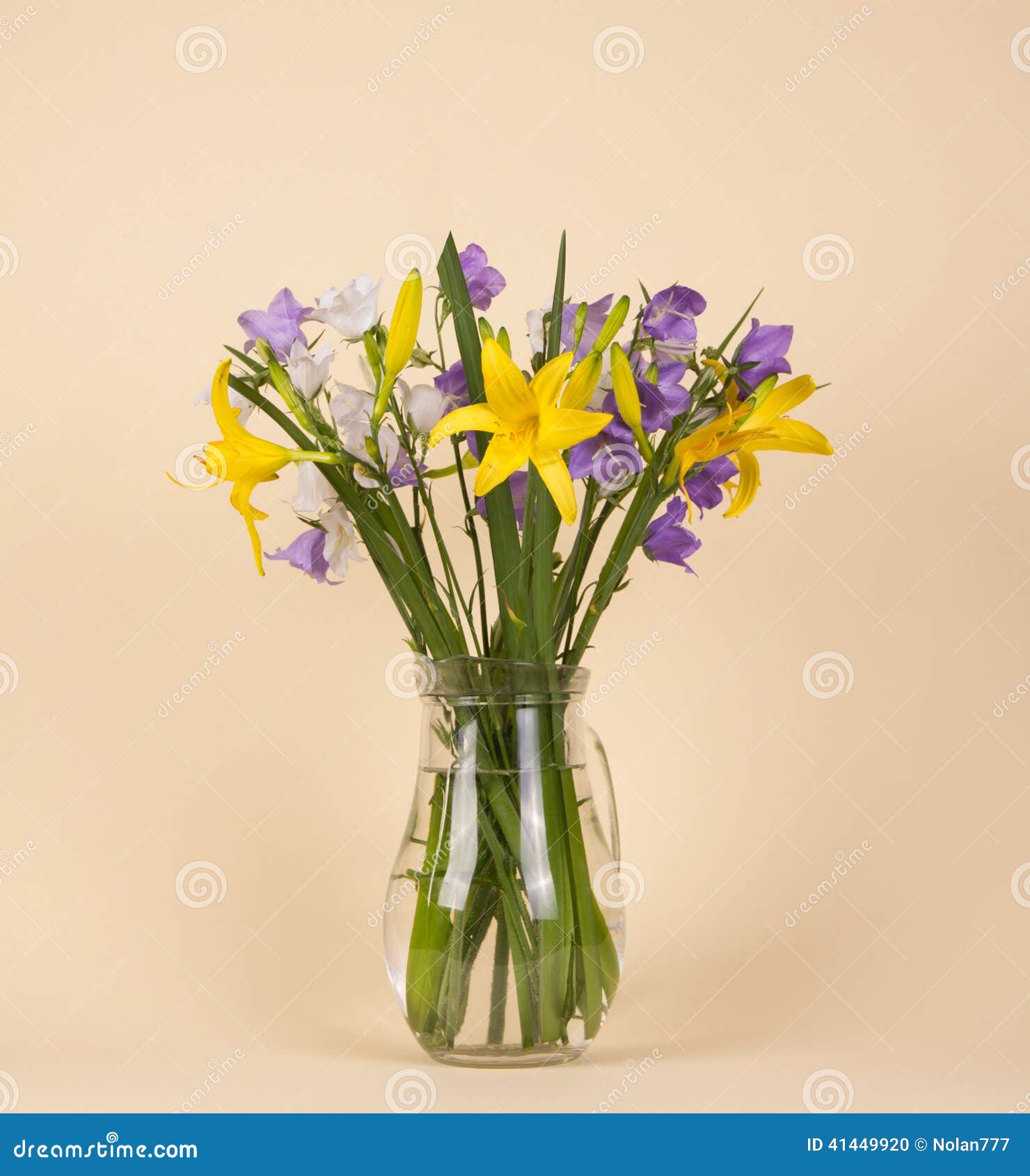 Bunch of Beautiful Spring Flowers Stock Photo - Image of glass, lily ...