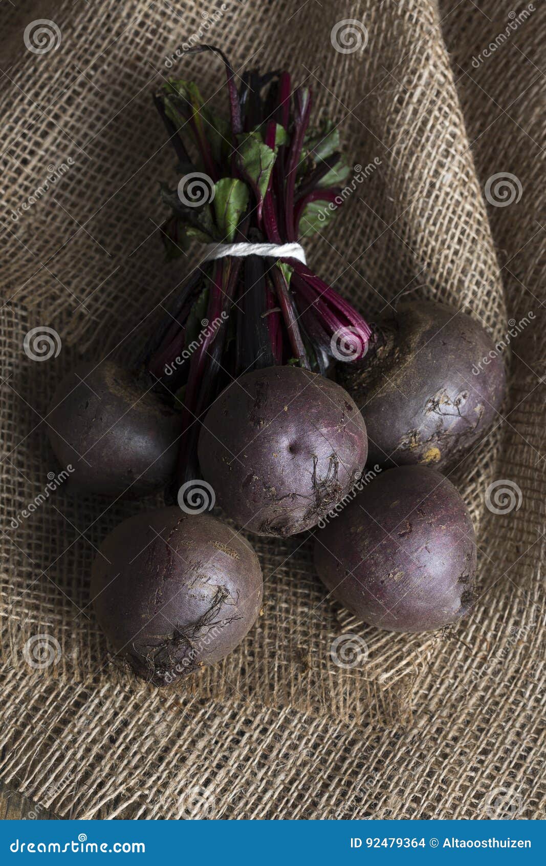 Bunch of Beetroot on a Brown Burlap Cloth Close-up Stock Photo - Image ...