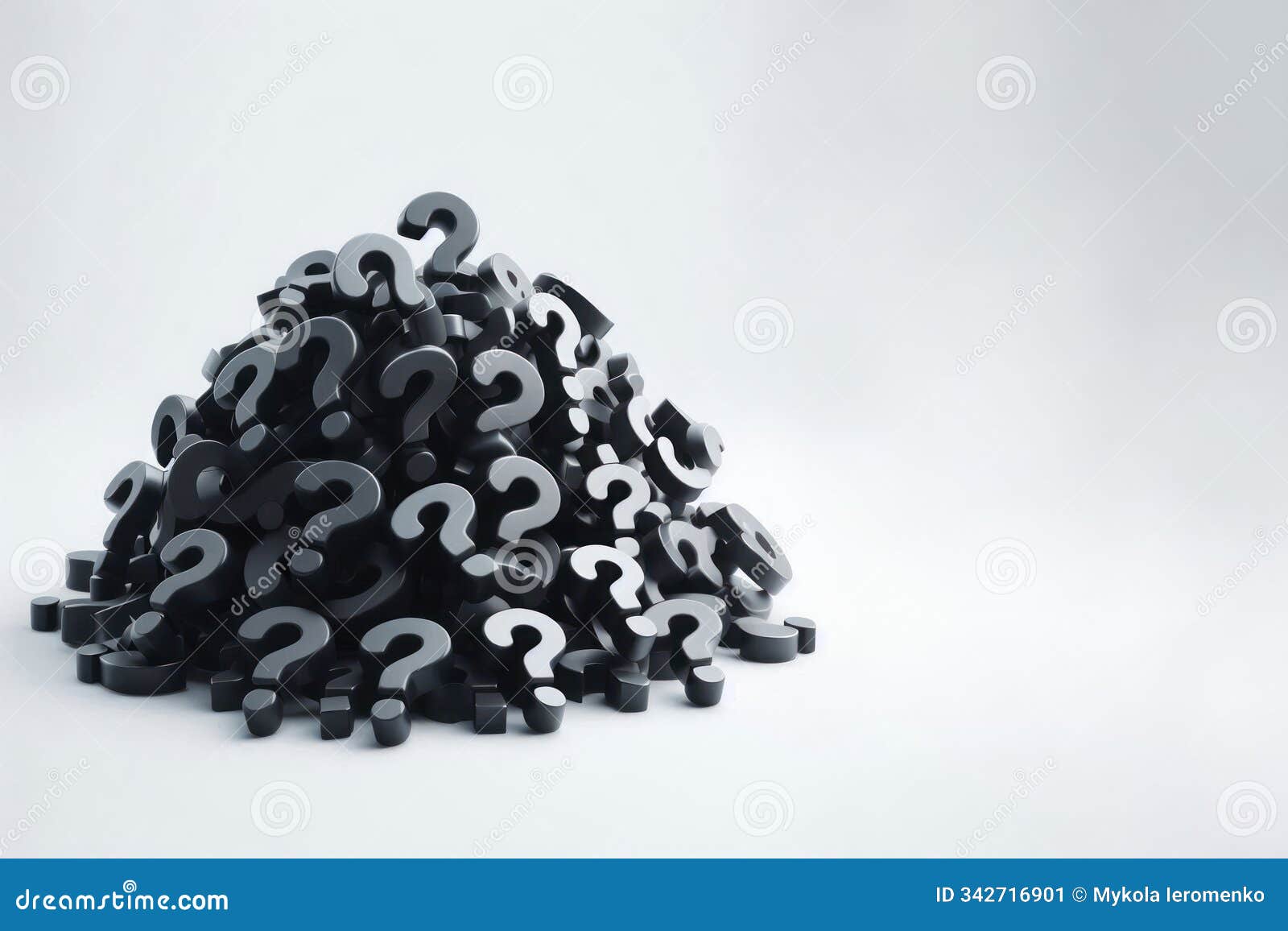 A Bunch of Black Question Marks on a Light Background. Space for Text ...