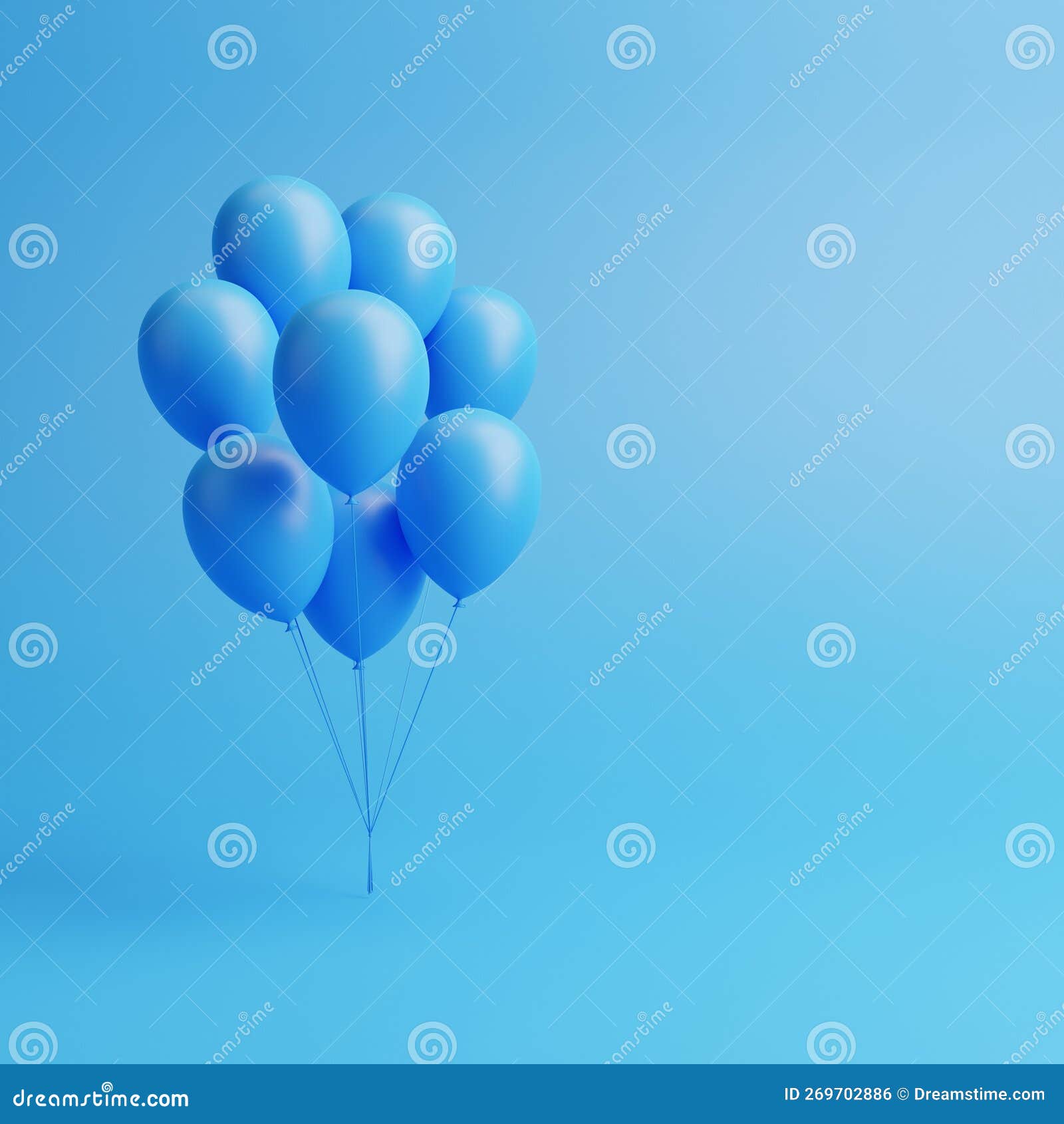 A Bunch of Blue Balloons on a Blue Background Stock Illustration ...