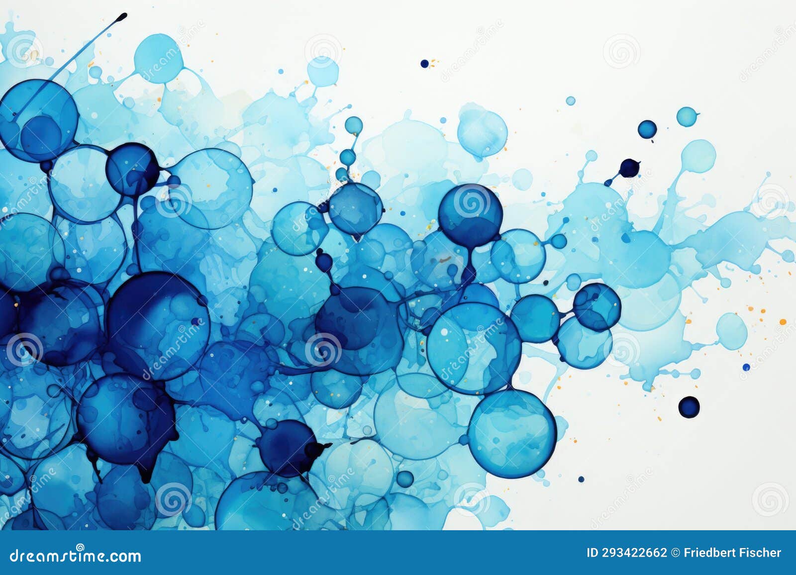 A Bunch of Blue Bubbles Floating on Top of a White Surface Stock ...